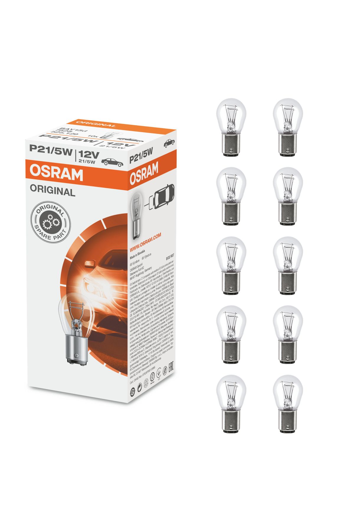 Osram 7528 P21/5W 1016 Stop Ampul 12V 21/5W Çift Duy Şaşı Tırnak 10 ...