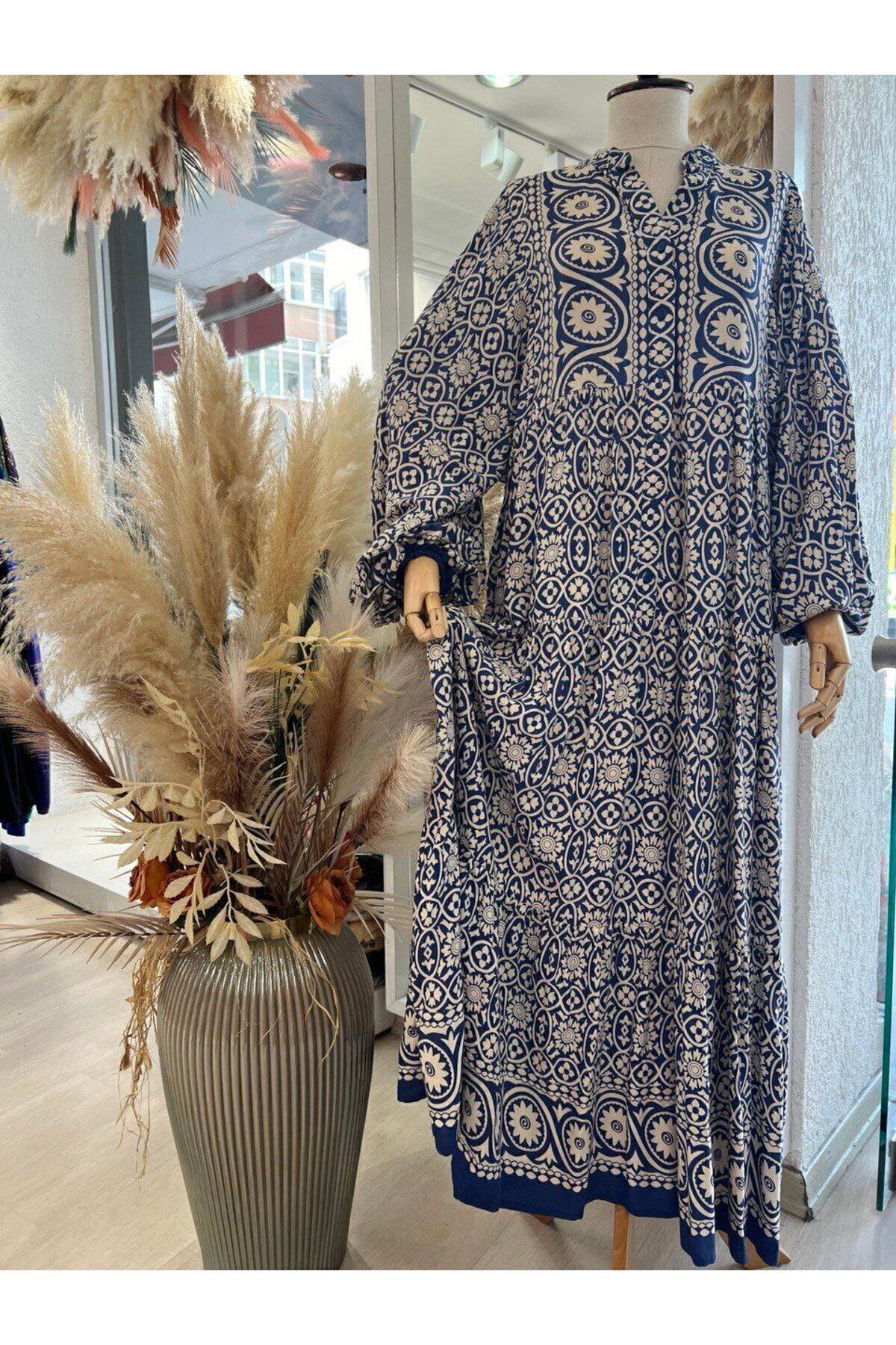 FashionART Desenli Tesettür Giyim Siyah Elbise - Fiyatı, Yorumları