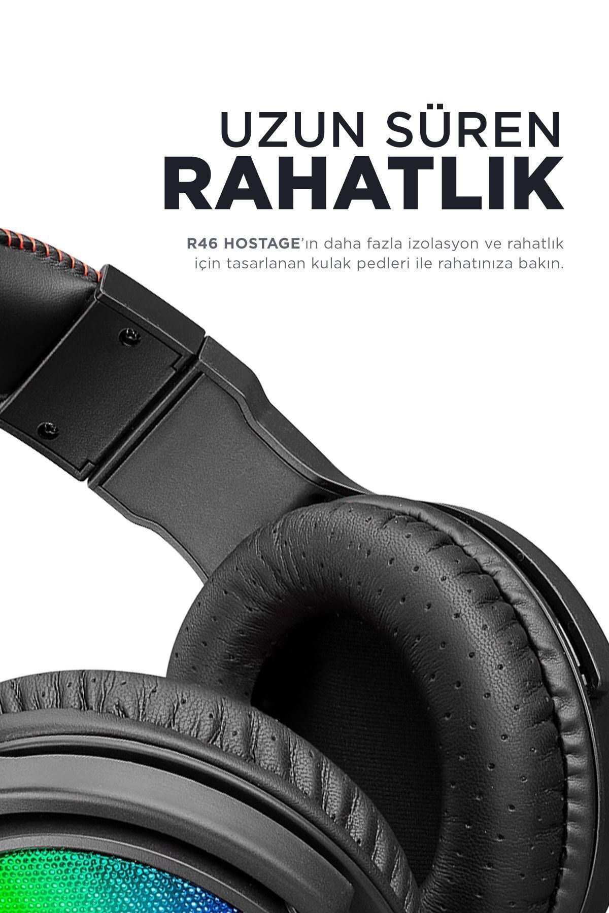 Rampage R46 Hostage Siyah Usb 7.1 Surround Rgb Ledli Gaming Oyuncu Mikrofonlu Kulaklık - Fiyatı ...