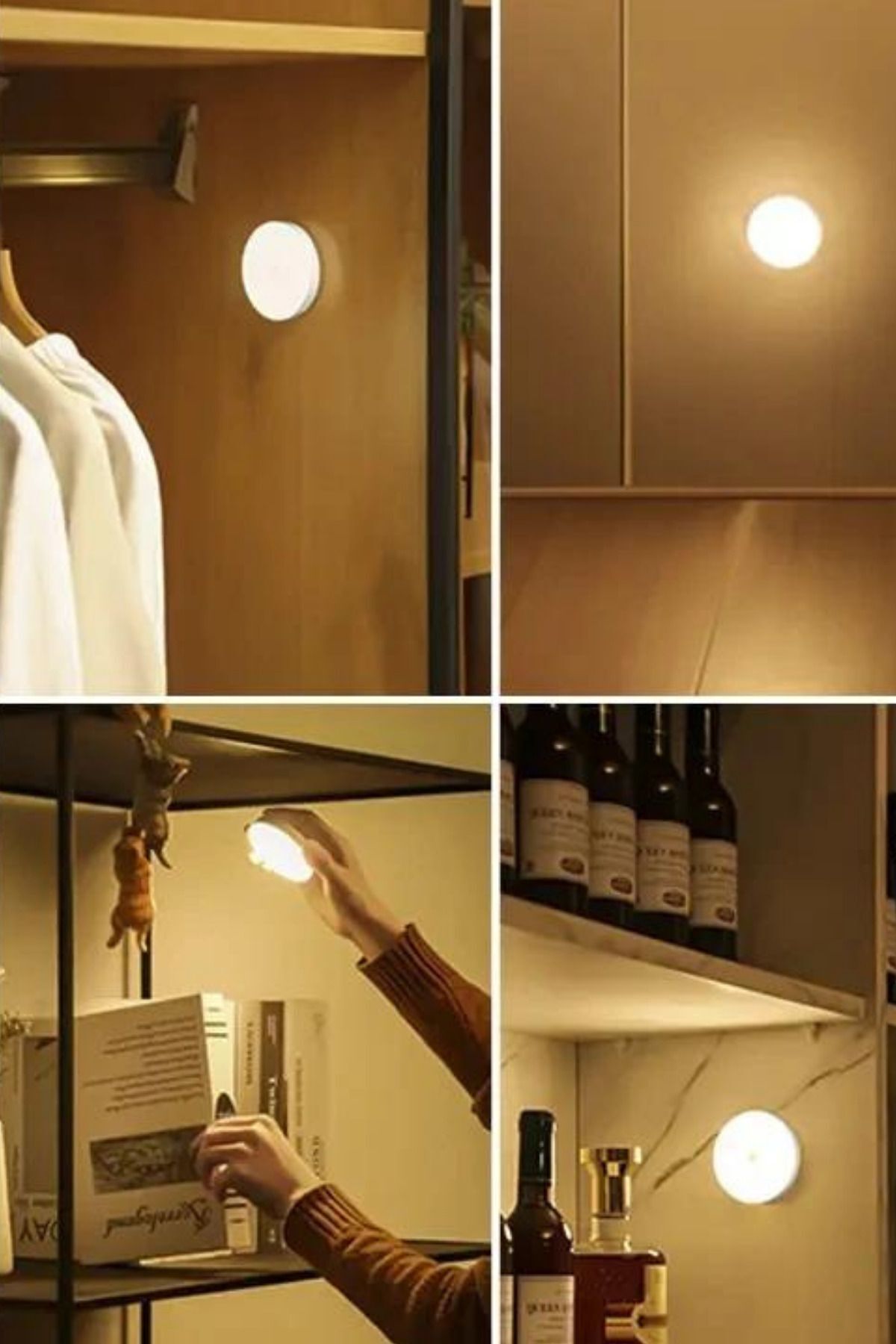 ENZE LİGHTİNG Usb Şarjlı Sensörlü Mıknatıslı Led Aydınlatma Kabin Dolap Merdiven Koridor Mutfak ...