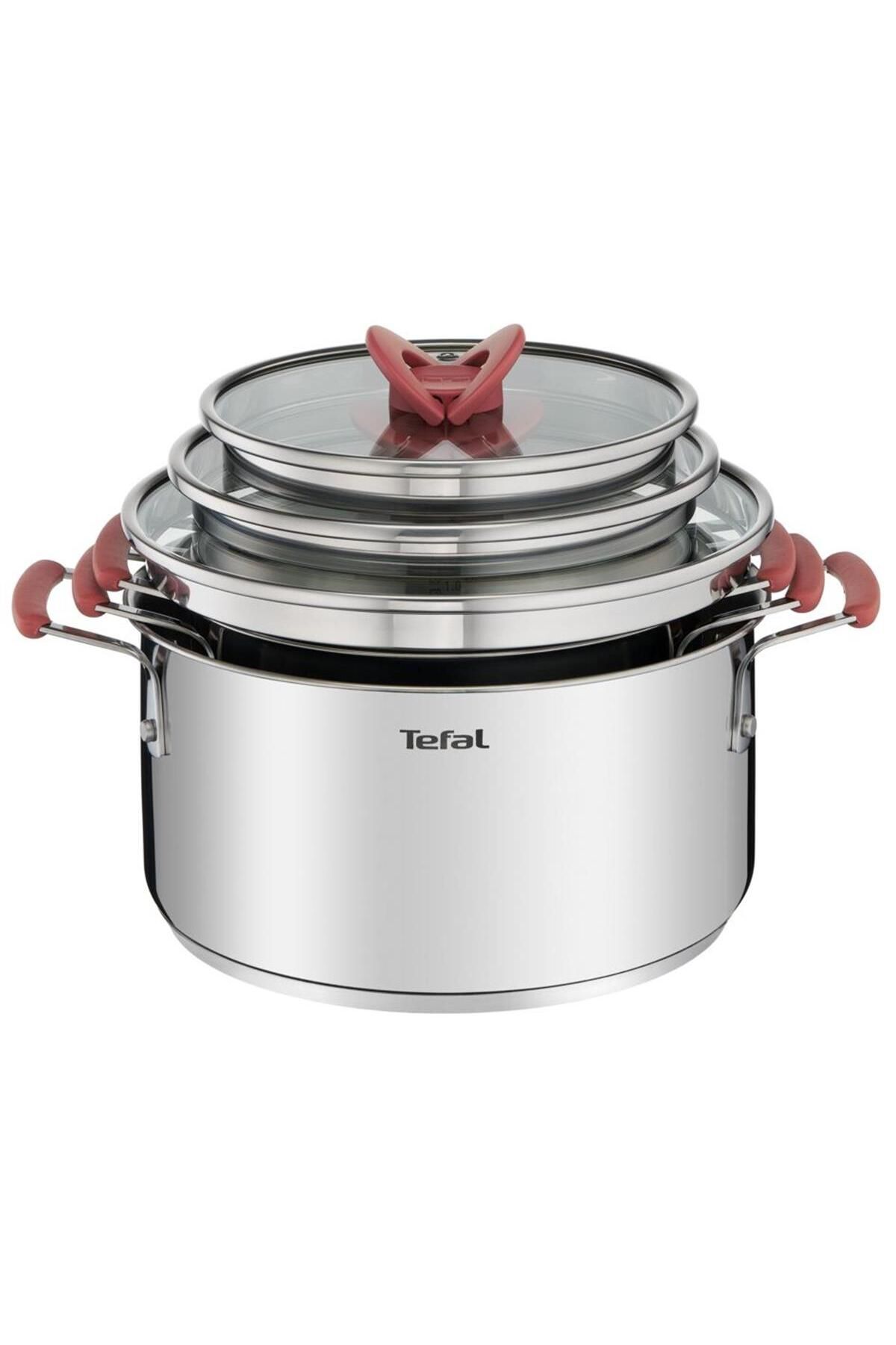TEFAL Optispace Steel Cookware Set - 6 Pieces - Trendyol