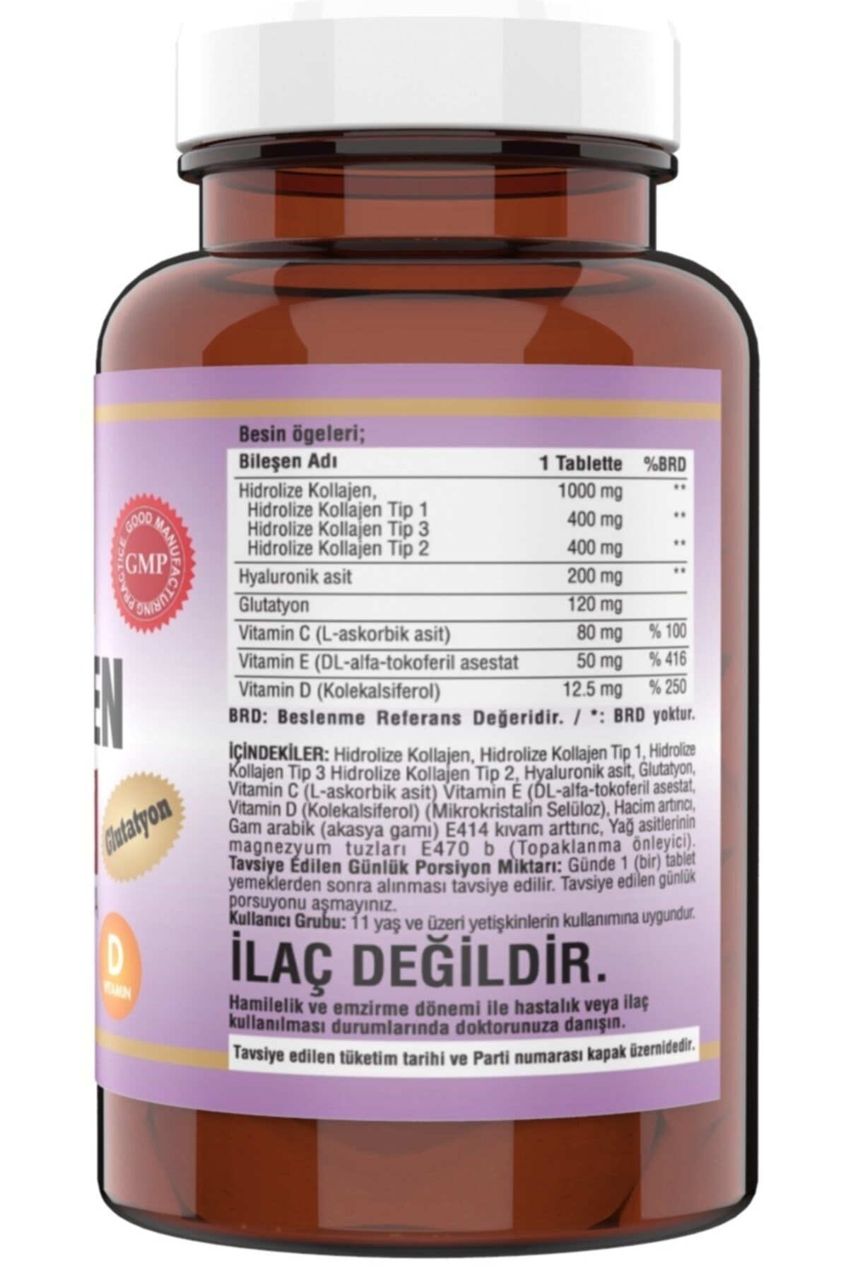 Nevfix Ncs 90 Tablet Kollajen 1000 Mg Collagen Tip 1-2-3 Glutatyon Dvit ...