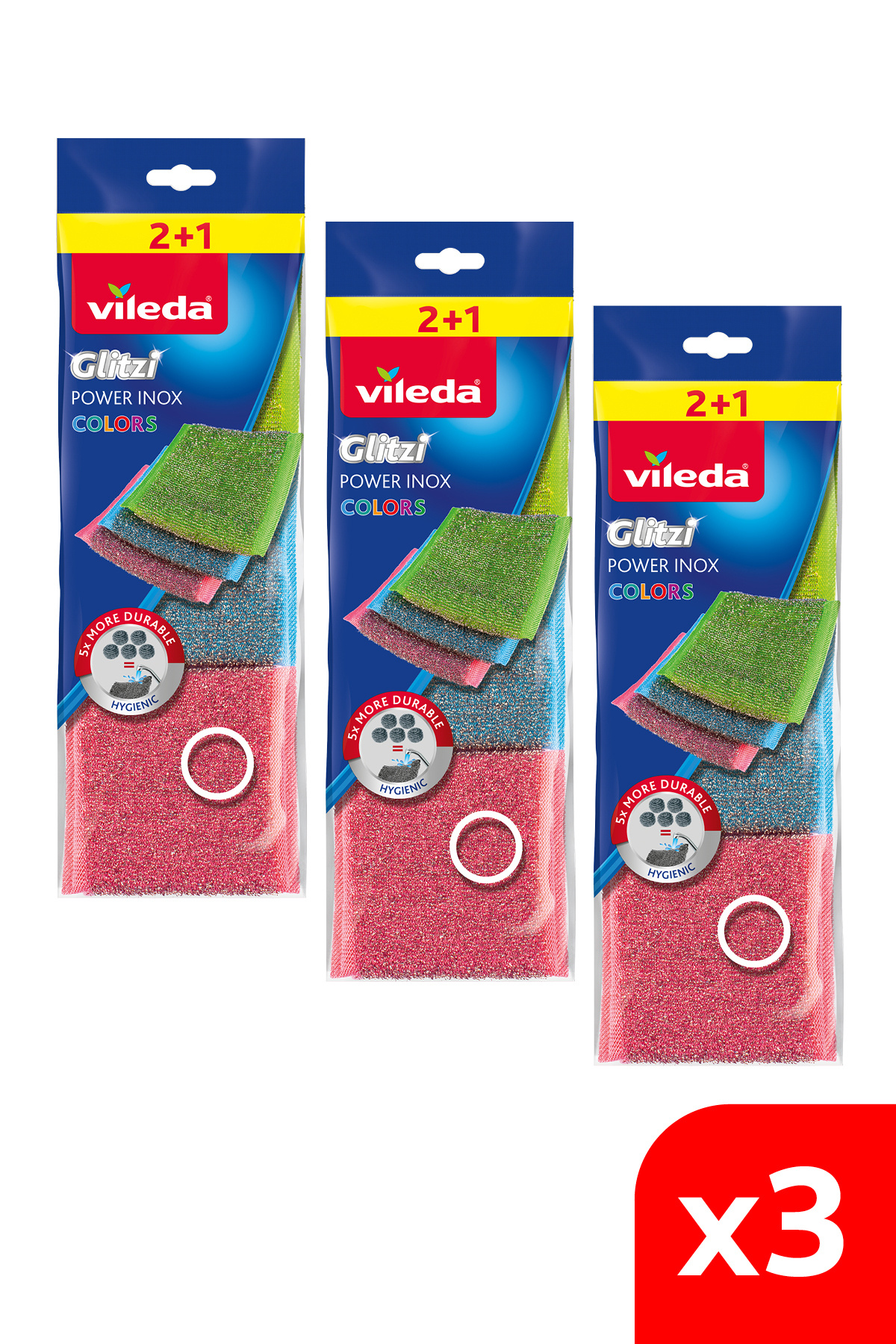 Vileda 3 Paket 3 Lü Power Inox Colors Çelik Bulaşık Sünger - Fiyatı ...