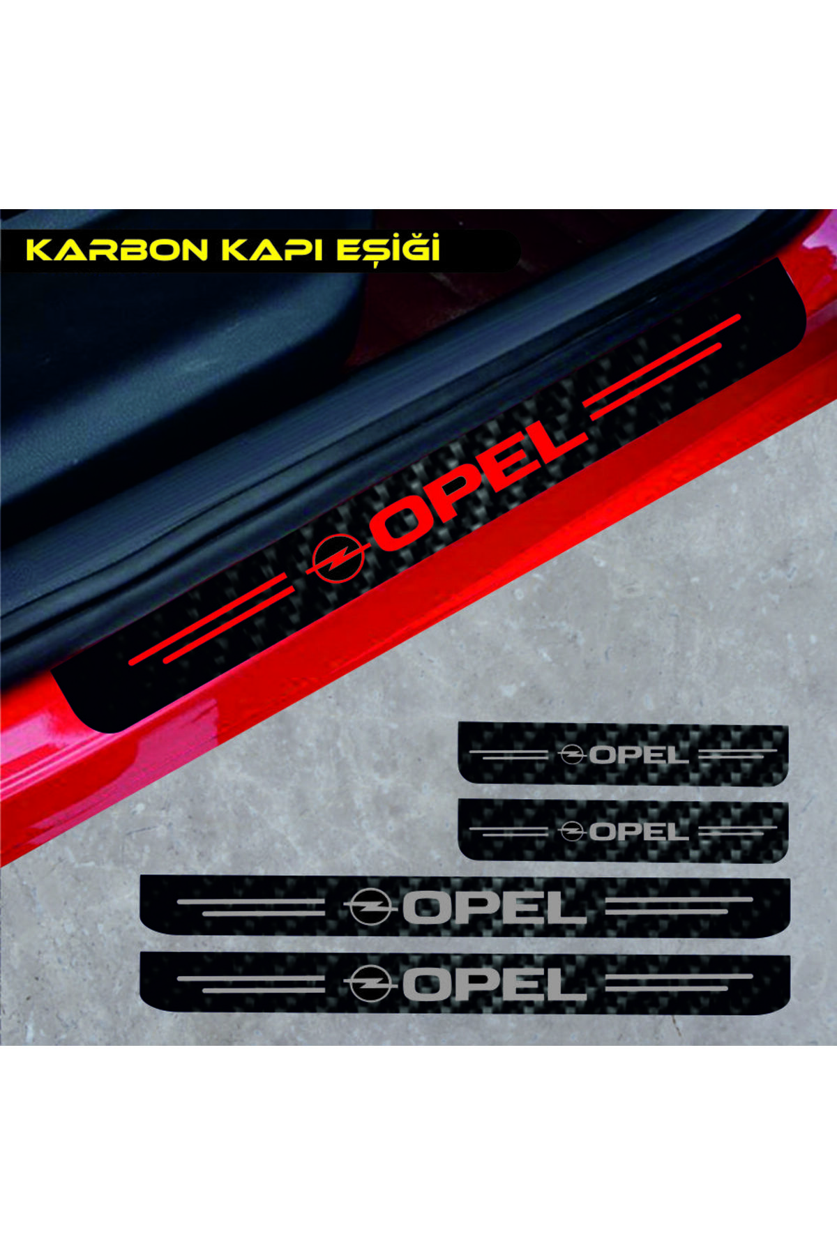 nehay shop Opel İçin şık tasarım karbon sticker seti Aksesuar Oto Kapı ...