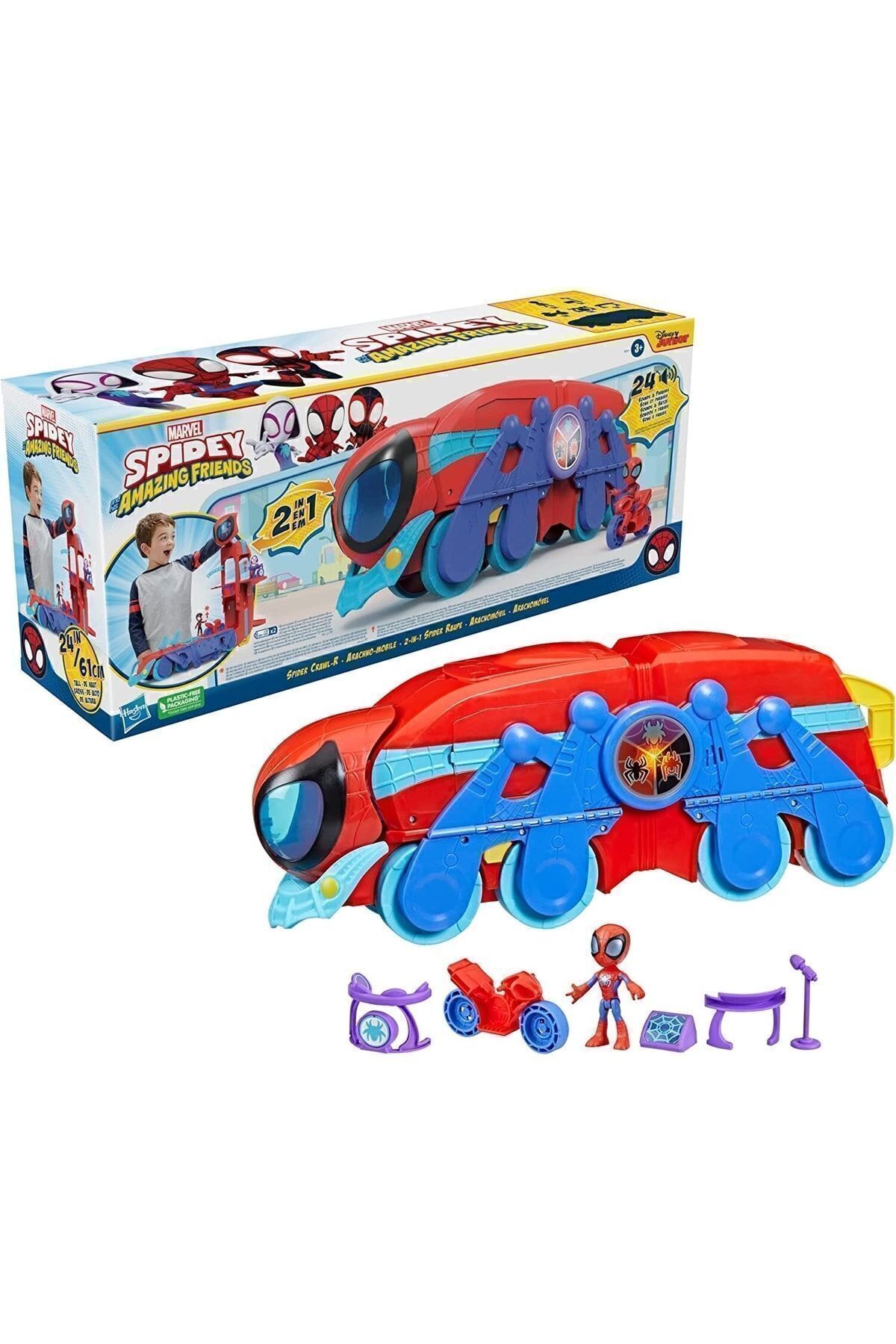 MARVEL Spidey And His Amazing Friends Spider Crawl-r 2-in-1 ...