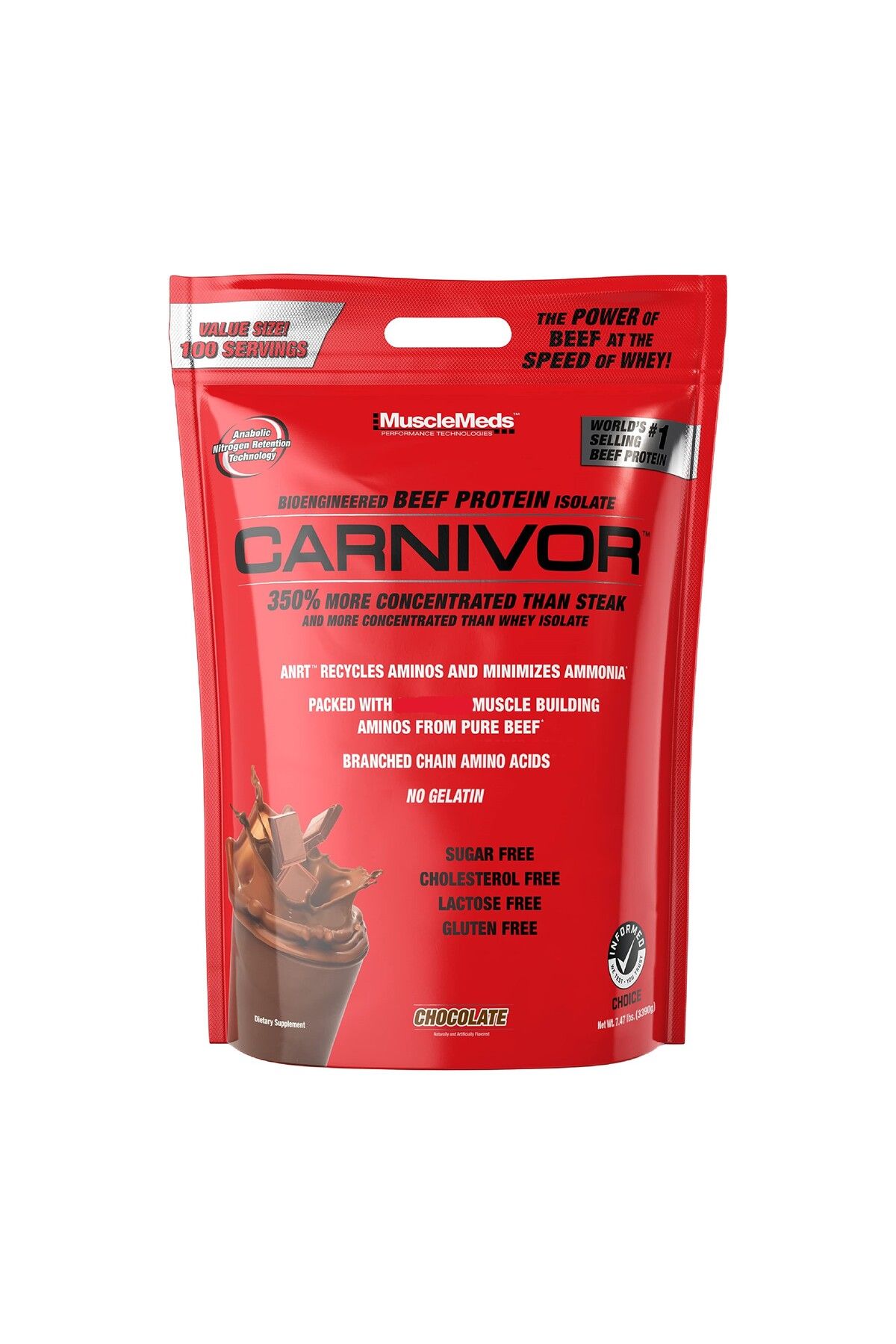 MuscleMeds Carnivor Beef Protein İsolate Powder 3390 GR - 100 SERVİS ...