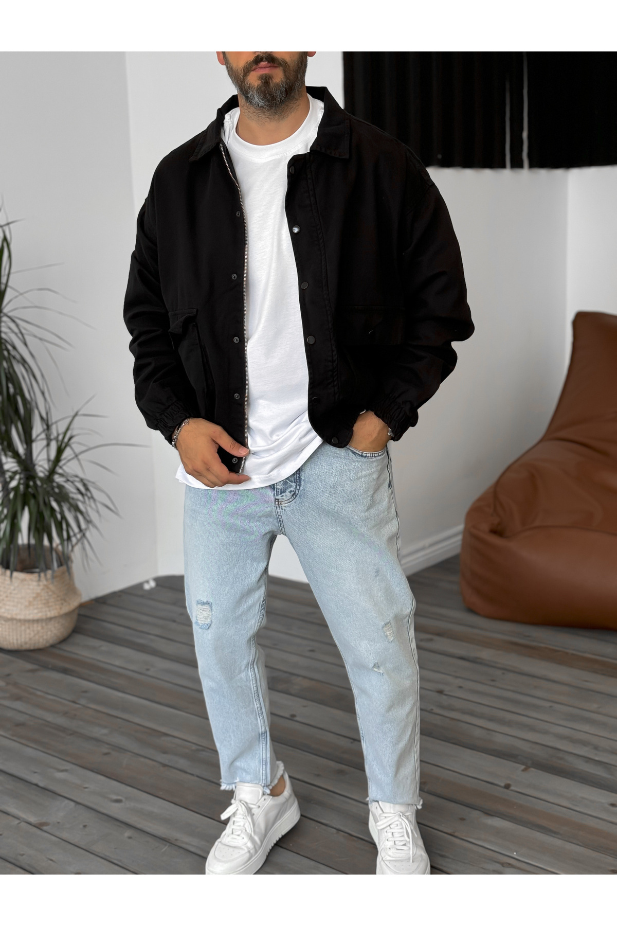 BYBASICMAN Siyah Bomber Fermuarlı Ceket GJ-16423 Fiyatı, Yorumları ...