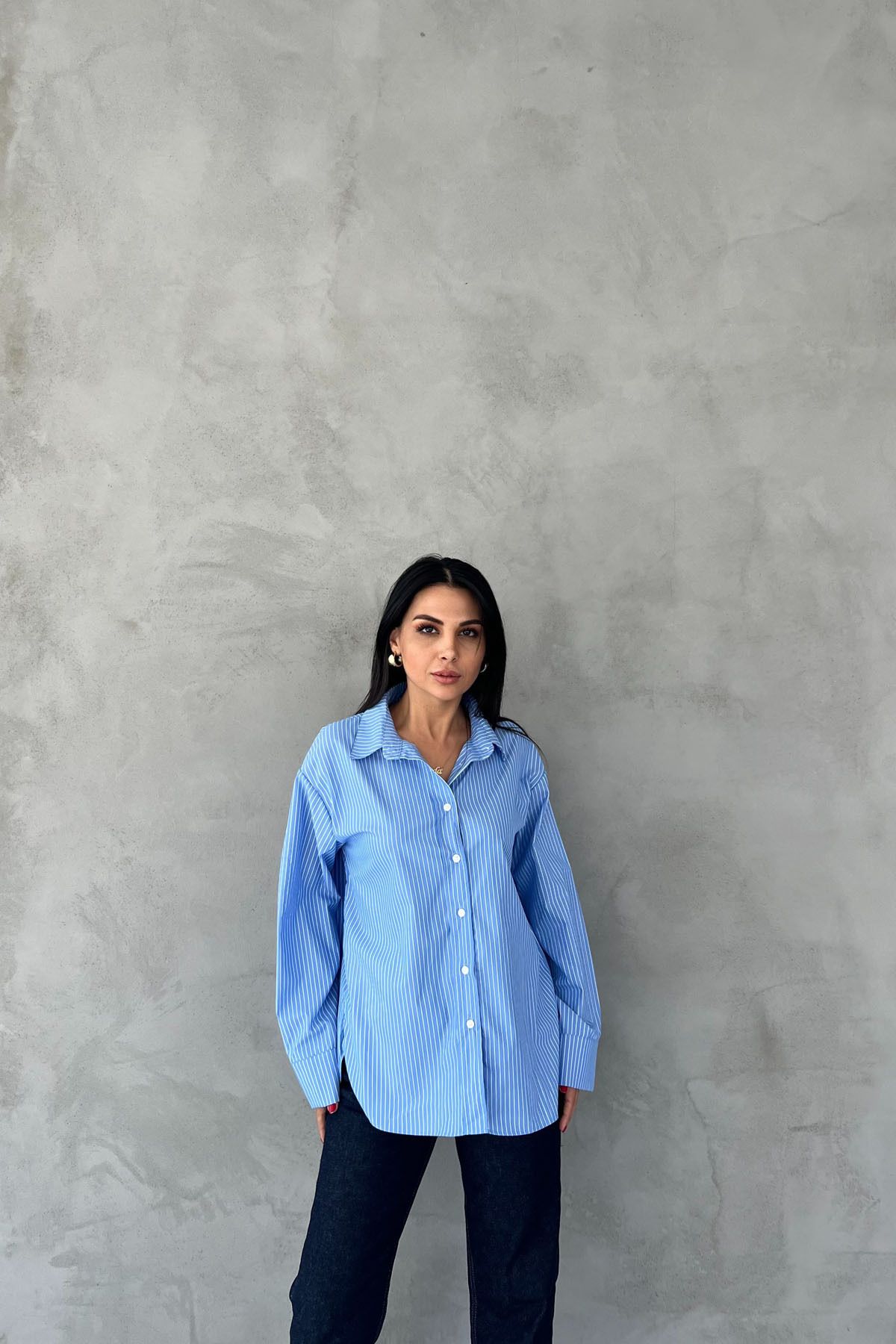 Seda Yalçın Atelier Mavi Beyaz Çizgili Gömlek - Fiyatı, Yorumları