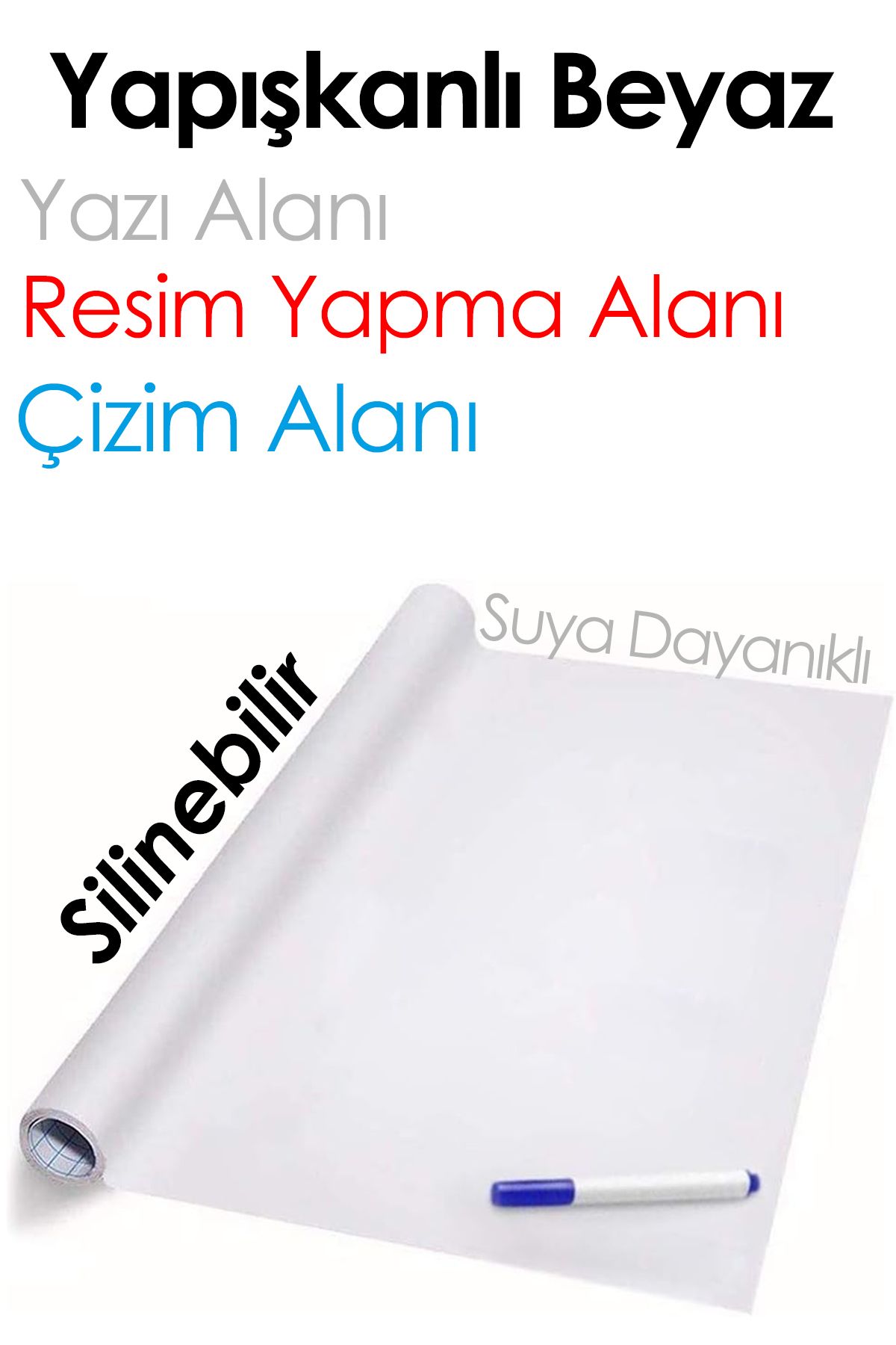 Efege 45x200 Cm Ofiste Evde Kullanılabilir Yapışkanlı Beyaz Yazı ...