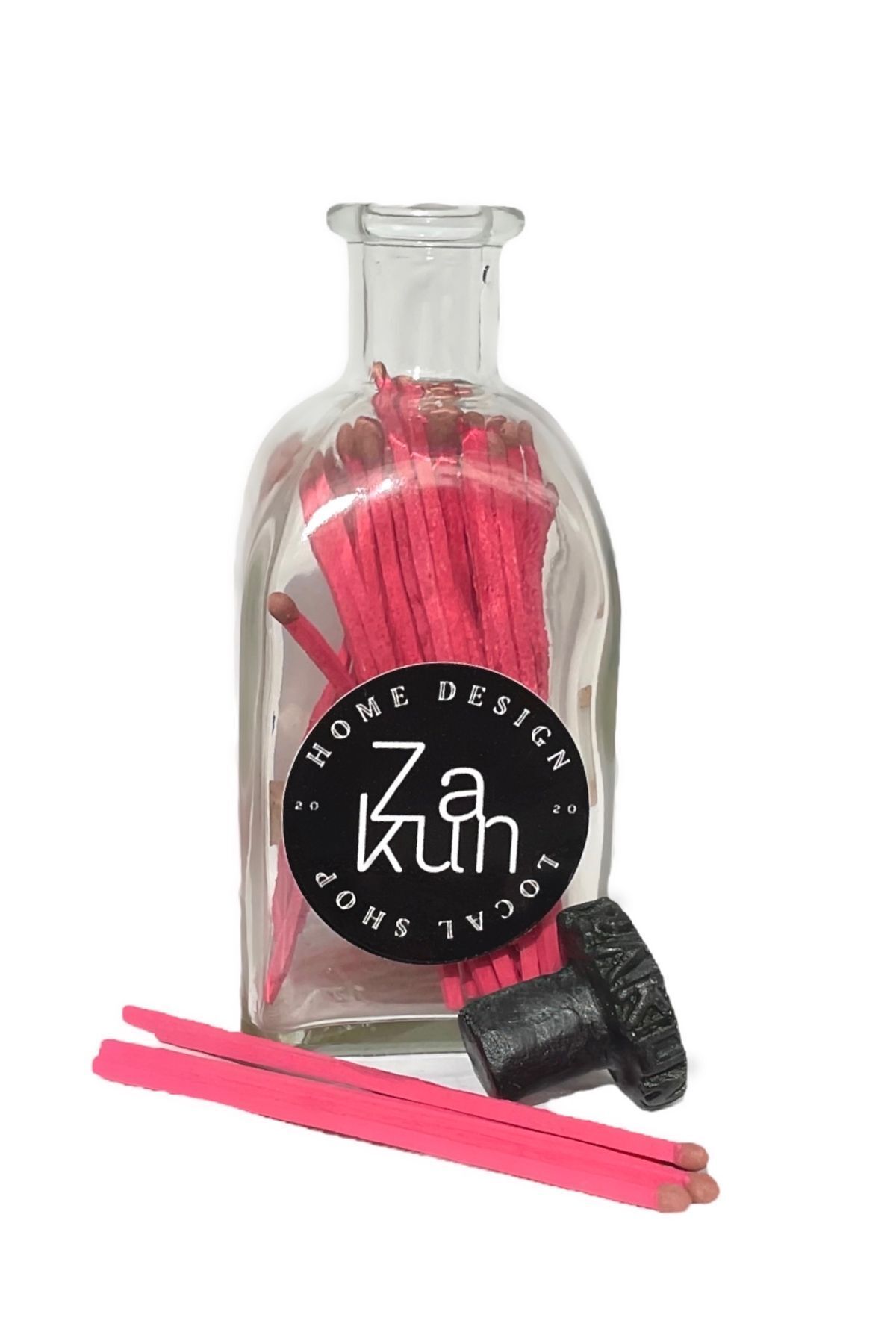 zakun design Dekoratif Cam Mum Kibritliği Ve Ekstra Uzun Pembe Kibrit ...