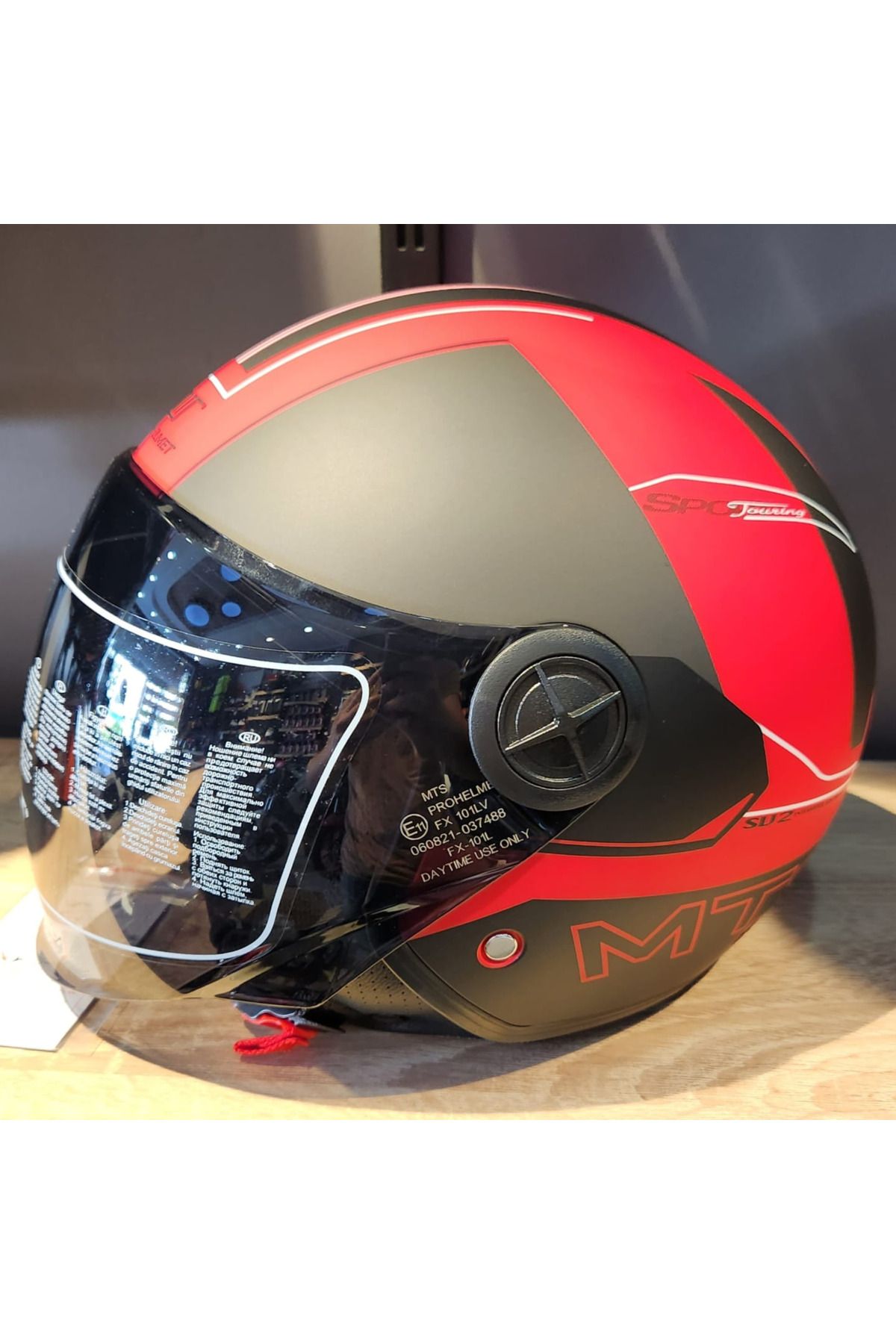MTS FX-101 DESİGN LONG KIRMIZI SİYAH VİZÖRLÜ AÇIK KASK - Fiyatı, Yorumları