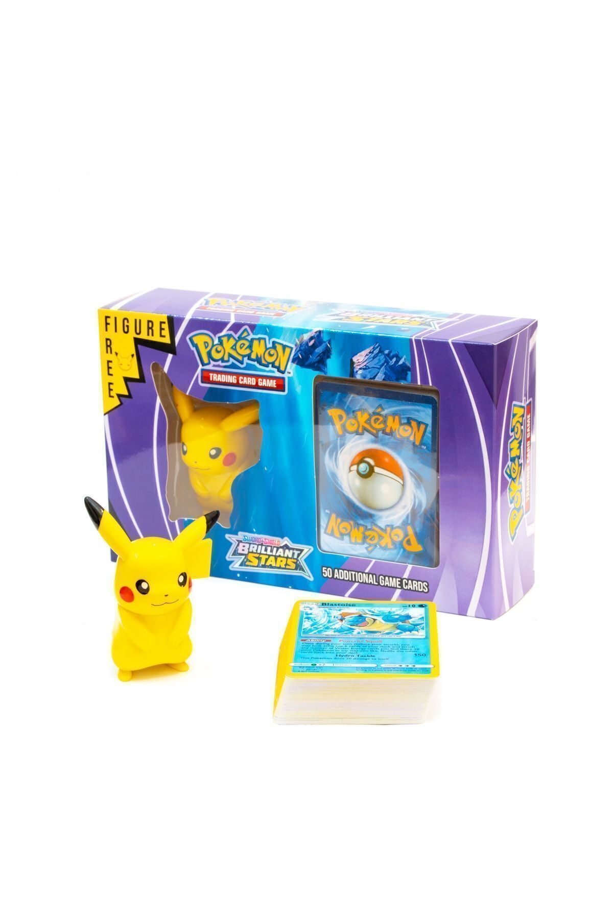 Pokemon 50'li Trading Card Game Oyun Kartı - Pikachu Figür Hediyeli ...