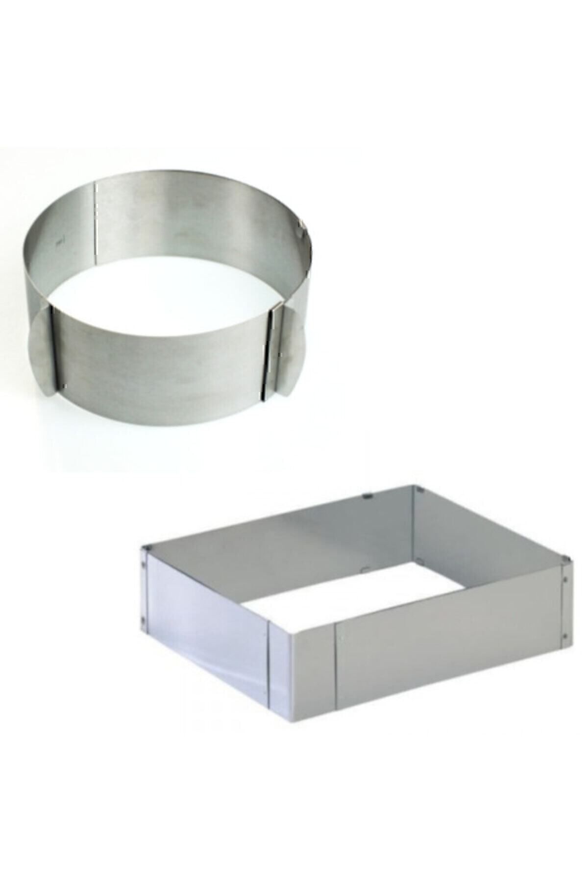 Genel Markalar Ayarlanabilir Pasta Çemberi İkili Set(yuvarlak ve kare 8 ...