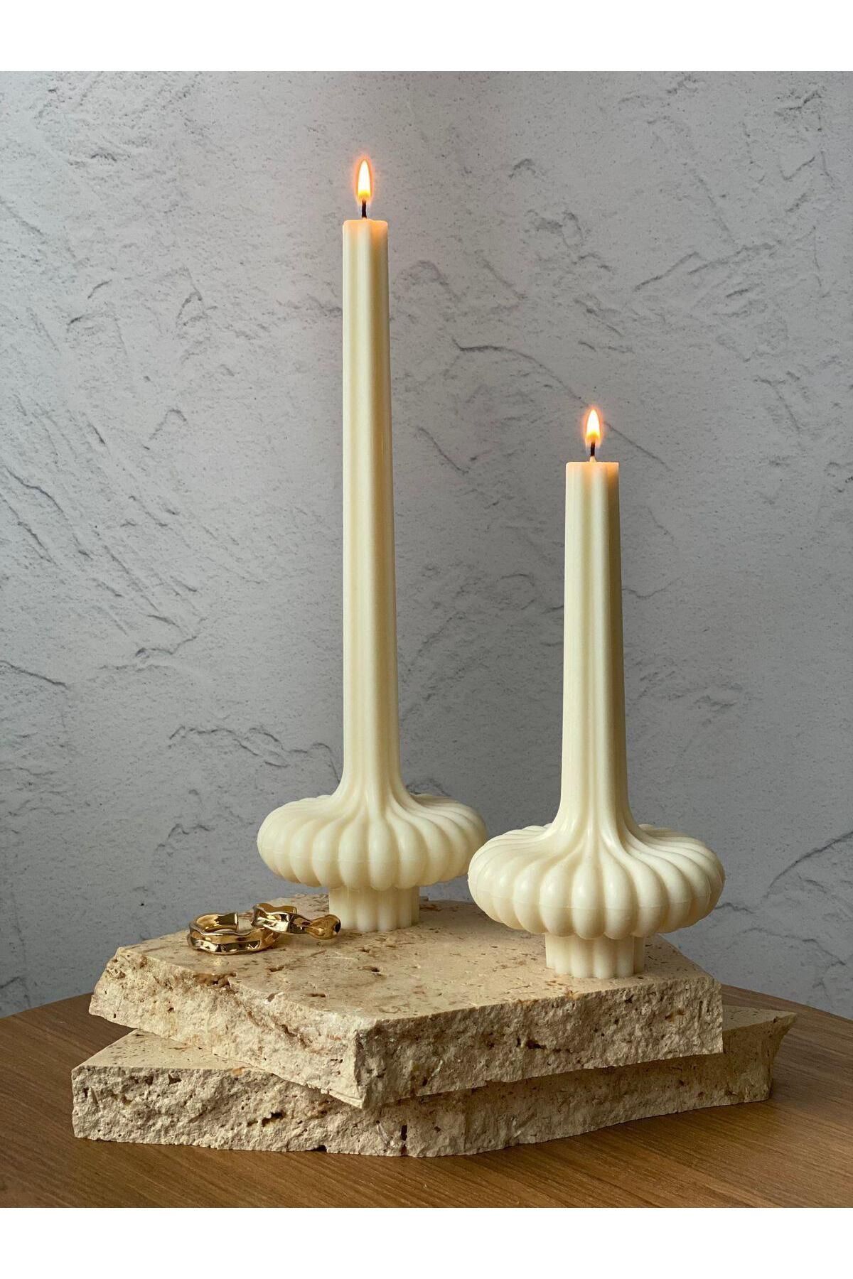 SCA CANDLE Dekoratif Lara model Beyaz Renk Luks Mum %100 Soya Wax Tekli ...
