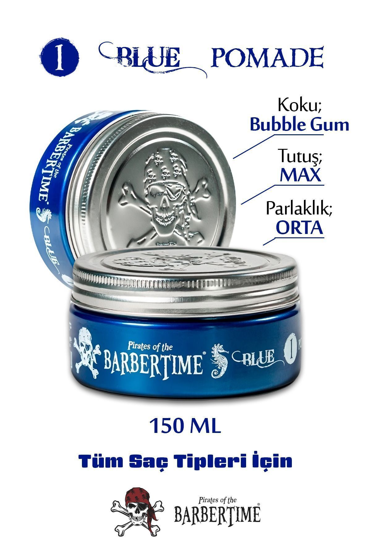 Barbertime Blue Pomade 01 Saç Şekillendirici Wax 150ml - Fiyatı, Yorumları