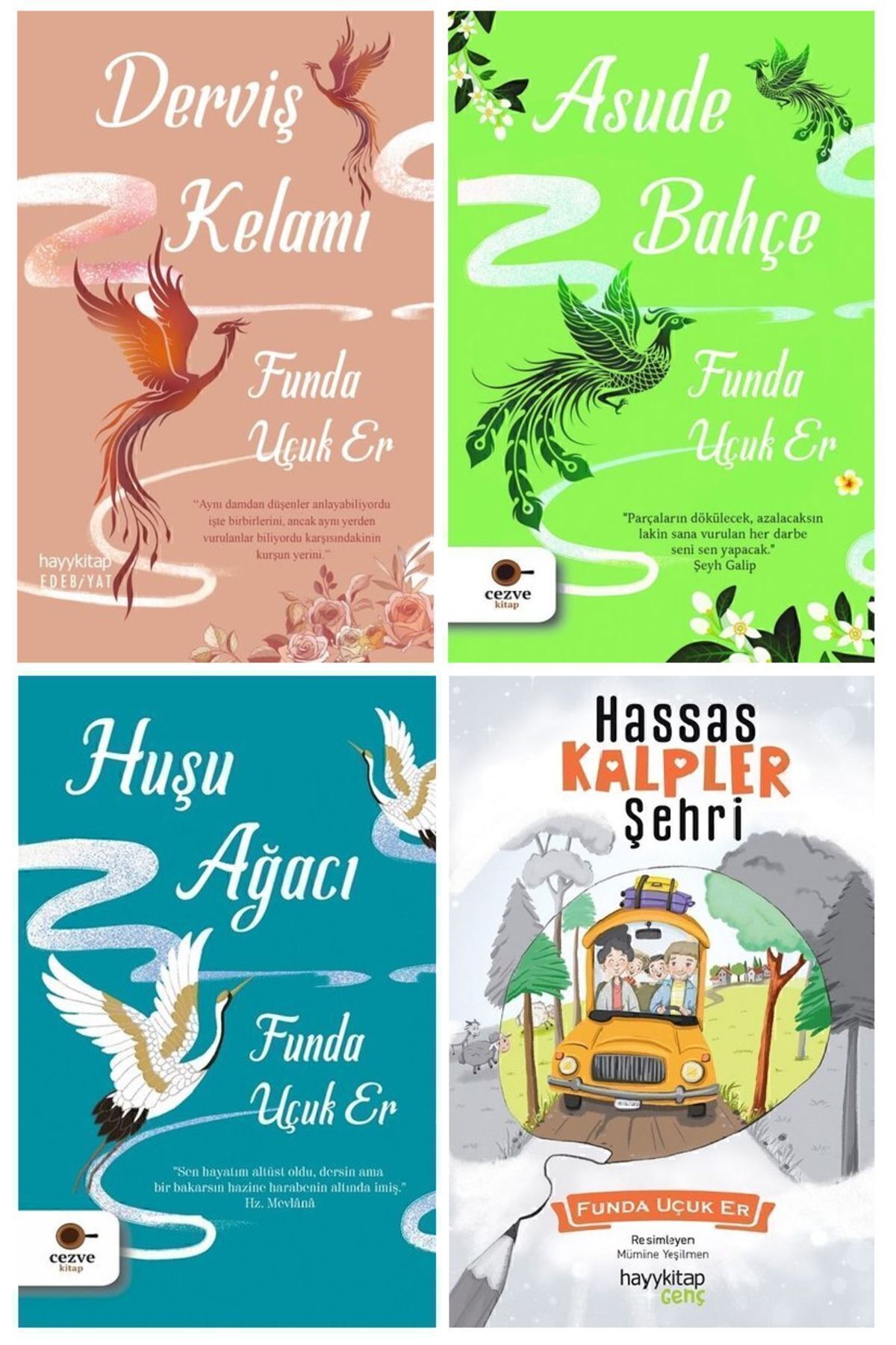 Hayykitap Funda Uçuk Er 4 Kitap Set / Derviş Kelamı-Asude Bahçe-Huşu ...