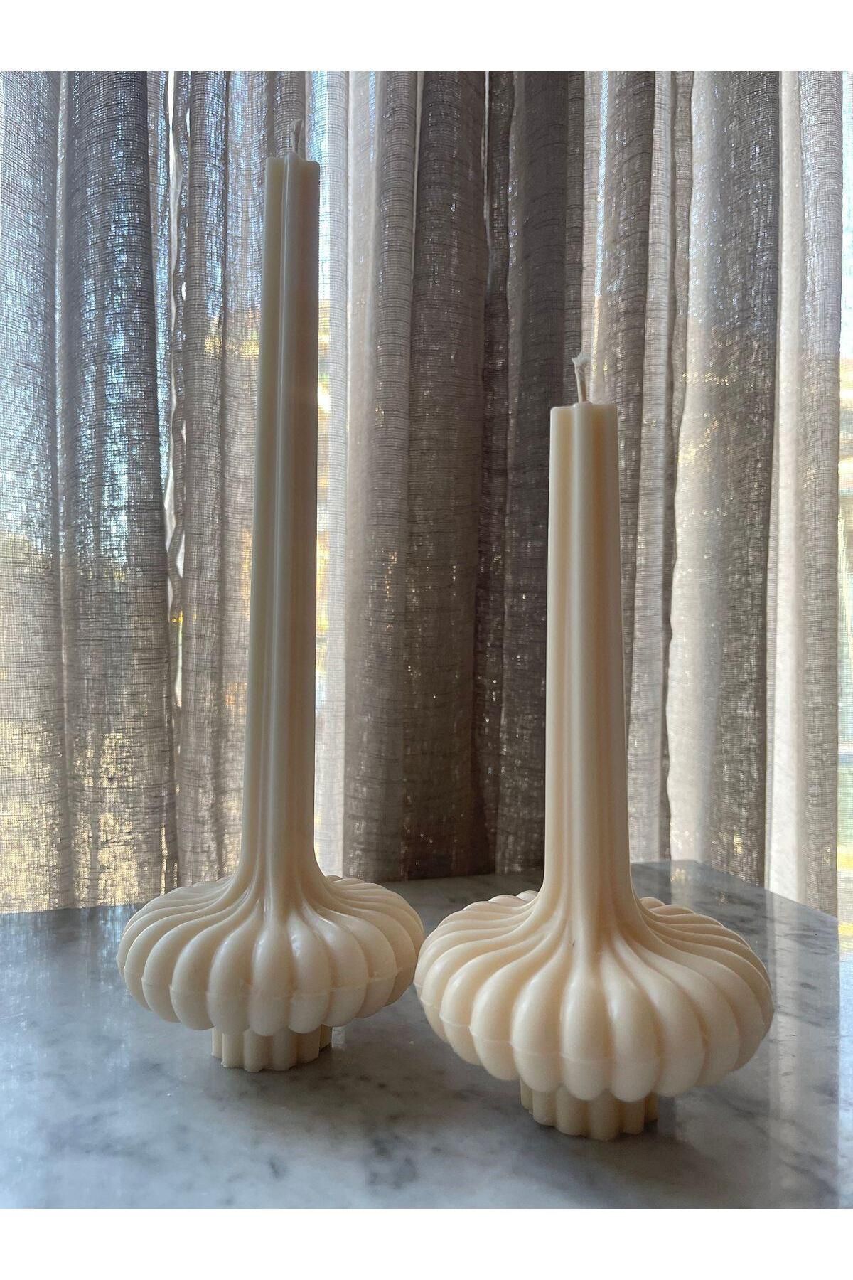 SCA CANDLE Dekoratif Lara model Beyaz Renk Luks Mum %100 Soya Wax Tekli ...