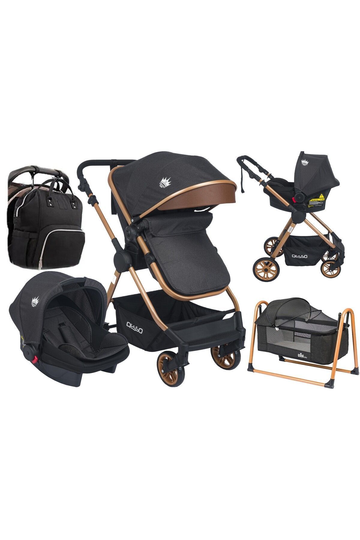 QESSO Baby Esse Model Gold Travel Bebek Arabası Luxs Puset ...