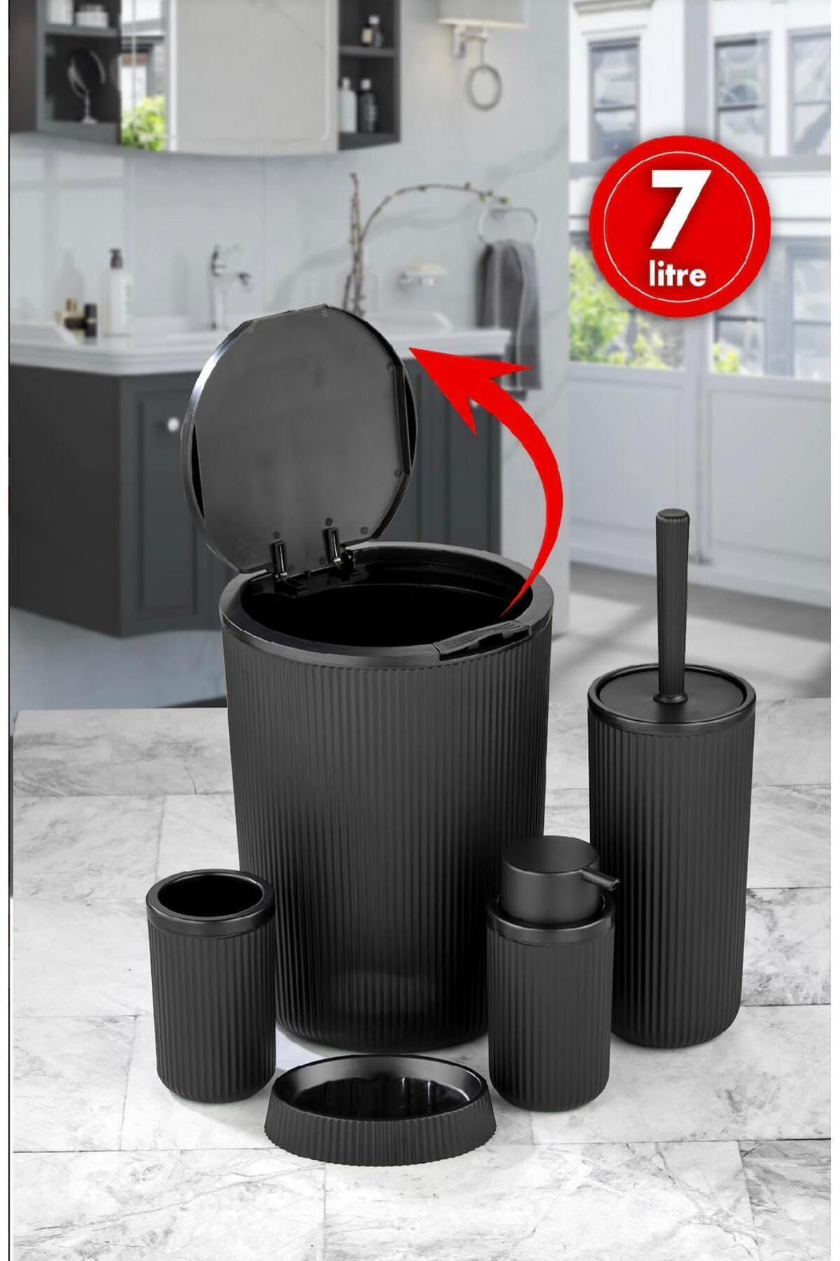 Box Up 5 Parça Siyah Banyo Seti –kostas Serisi- Modern Ve Şık Fiyatı ...