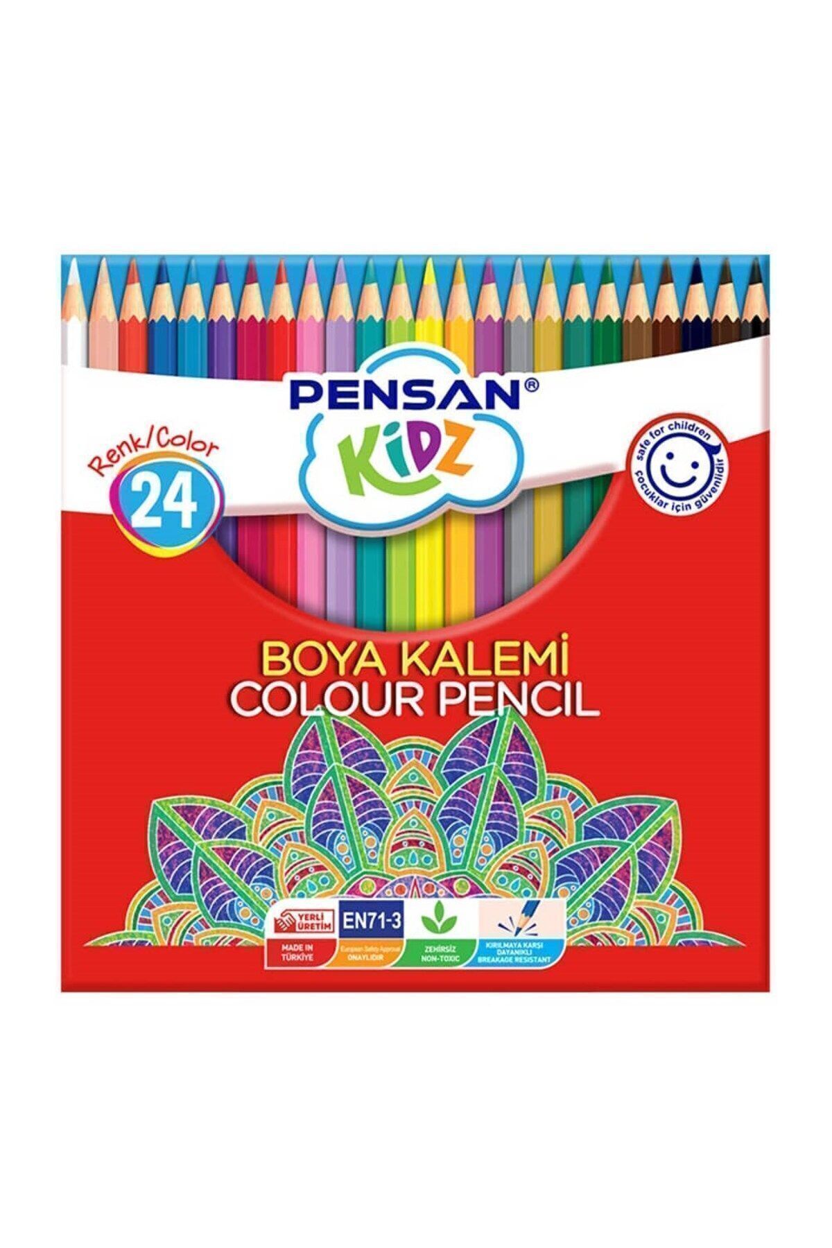 Pensan Kidz Kuru Boya Kalemi 24 Renk Tam Boy - Fiyatı, Yorumları