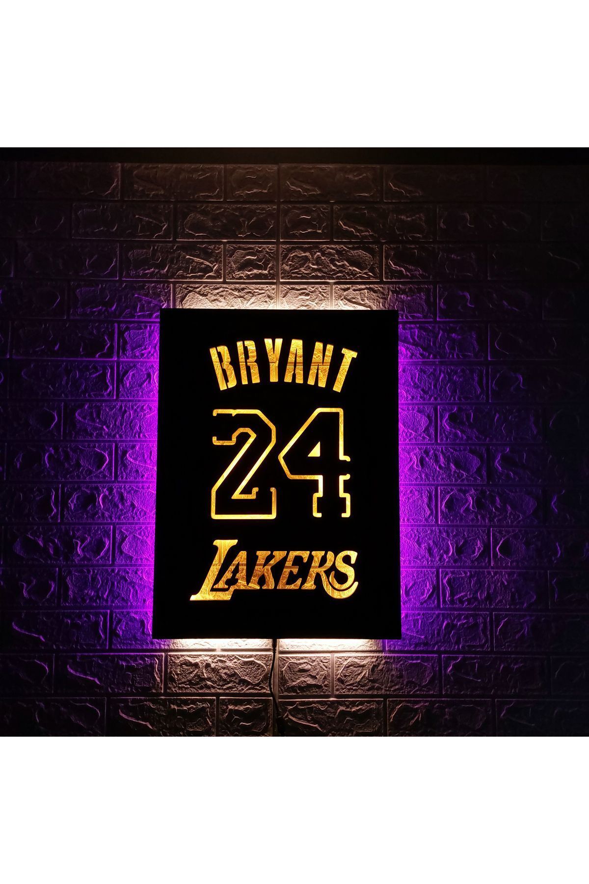 tuticocraft Kobe Bryant Led Işıklı Duvar Tablosu, Dekoratif Ahşap Duvar ...
