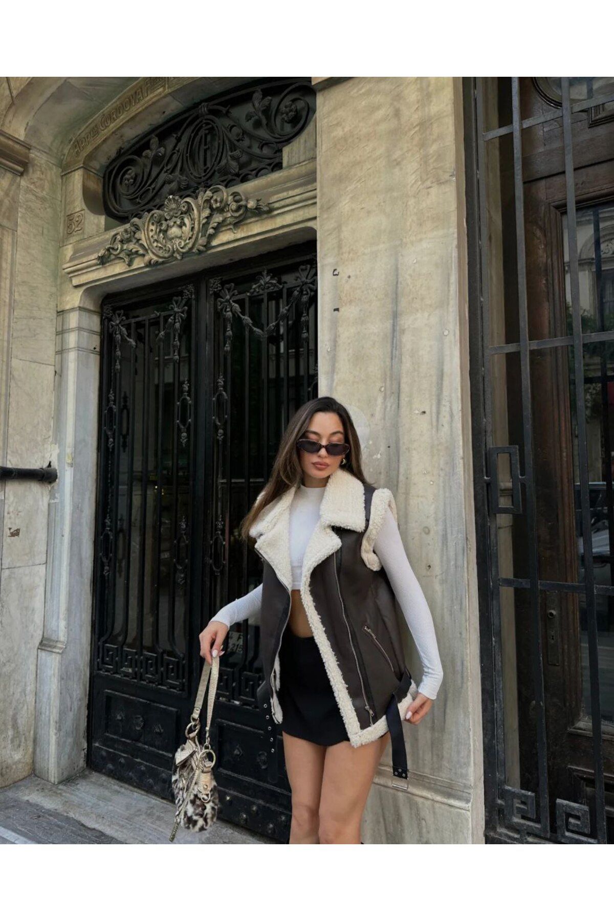 ELİZZA İÇİ KÜRKLÜ DERİ BİKER KEMERLİ YELEK Fiyatı, Yorumları - Trendyol