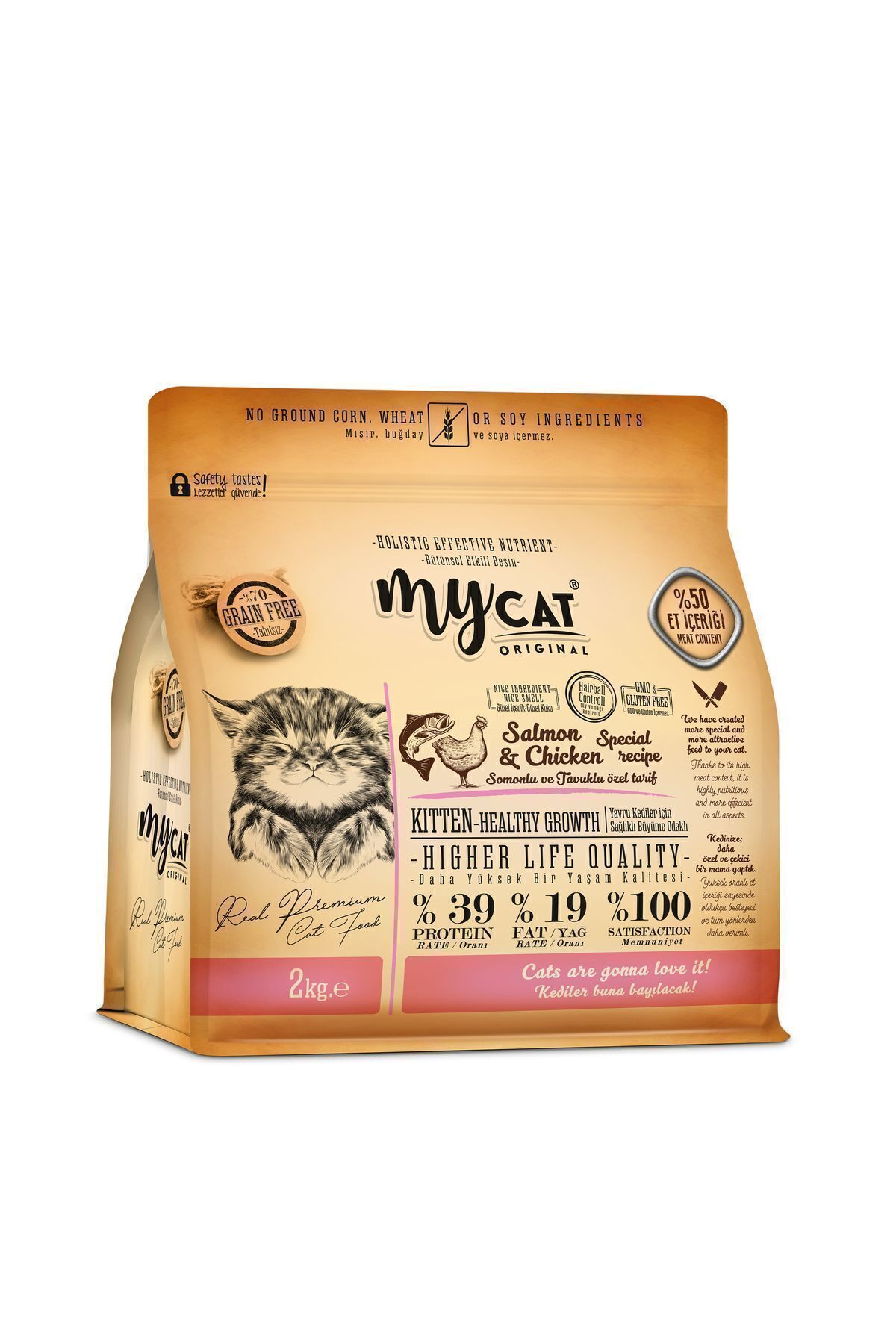 My Cat Mycat Low Grain Somonlu Ve Tavuklu Kıtten Yavru Kedi Maması 2kg - Fiyatı, Yorumları