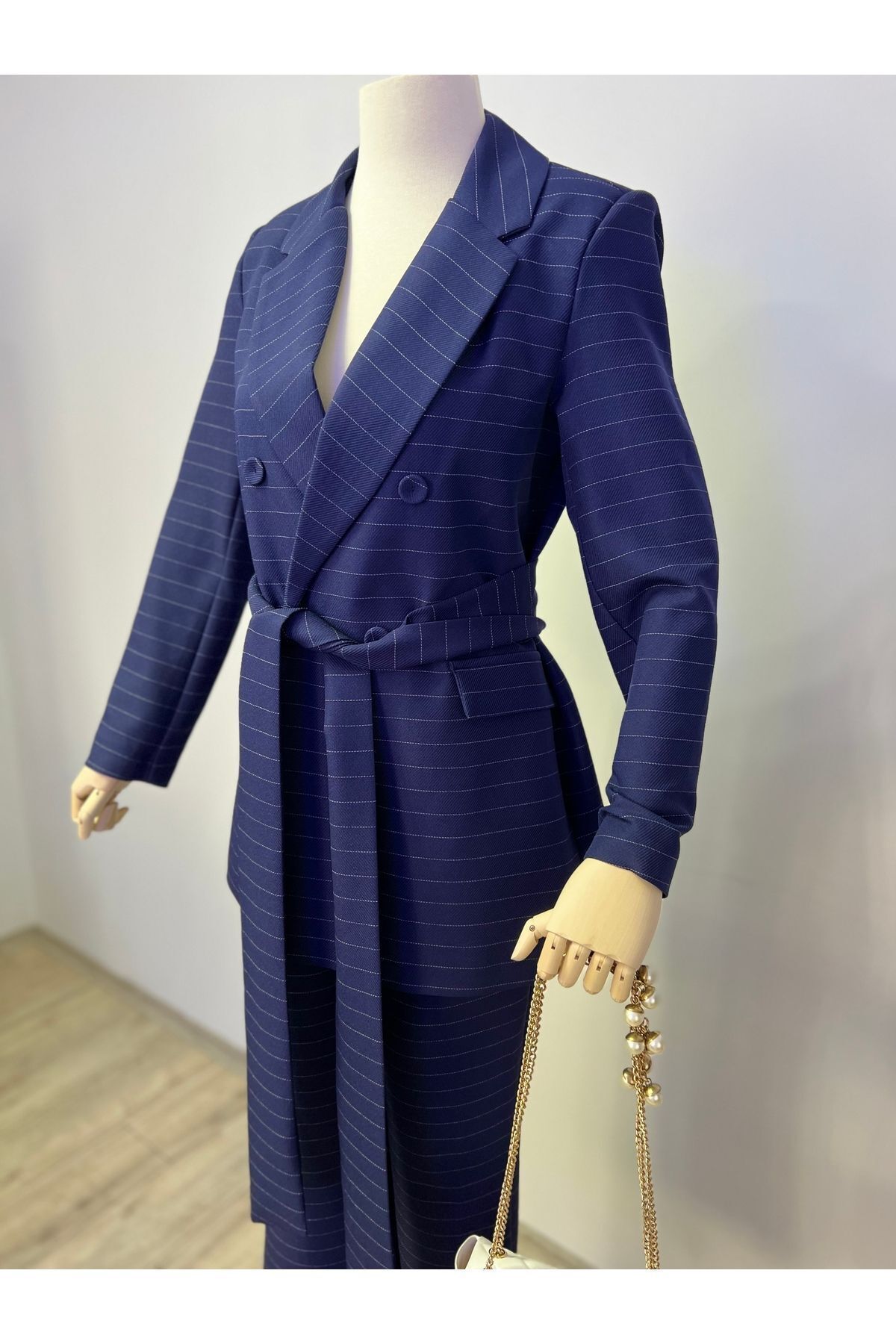 Ahel Tasarım Çizgili Lacivert takım - Fiyatı, Yorumları