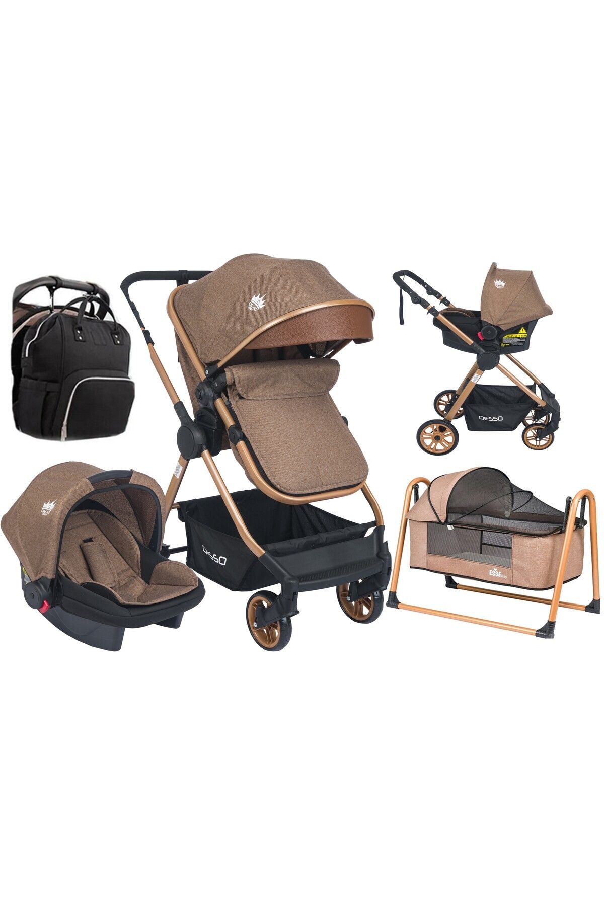 QESSO Baby Esse Model Gold Travel Bebek Arabası Luxs Puset ...