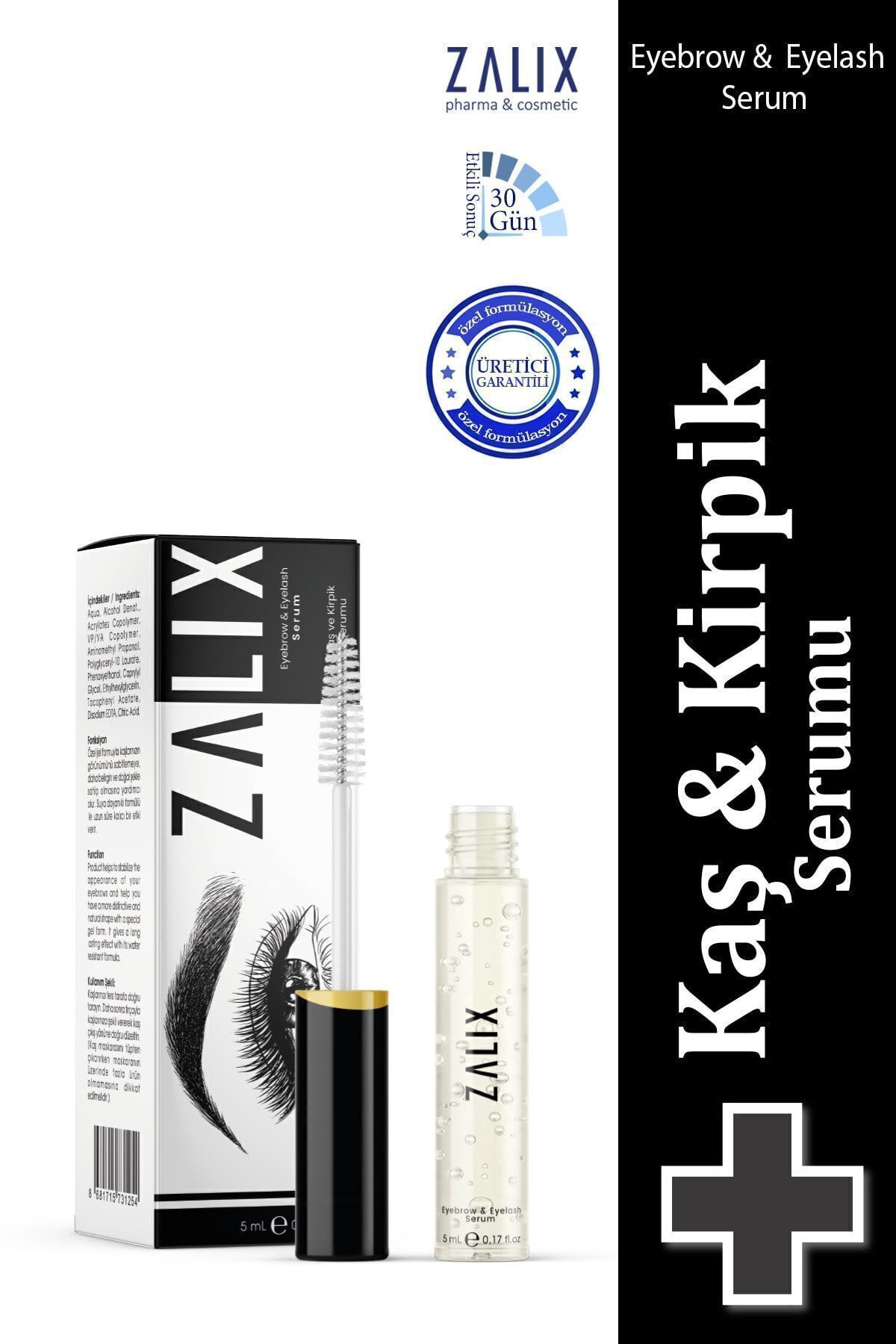 ZALİX Besleyici Ve Dolgunlaştırıcı Kaş & Kirpik Bakım Serumu 5 ml ...