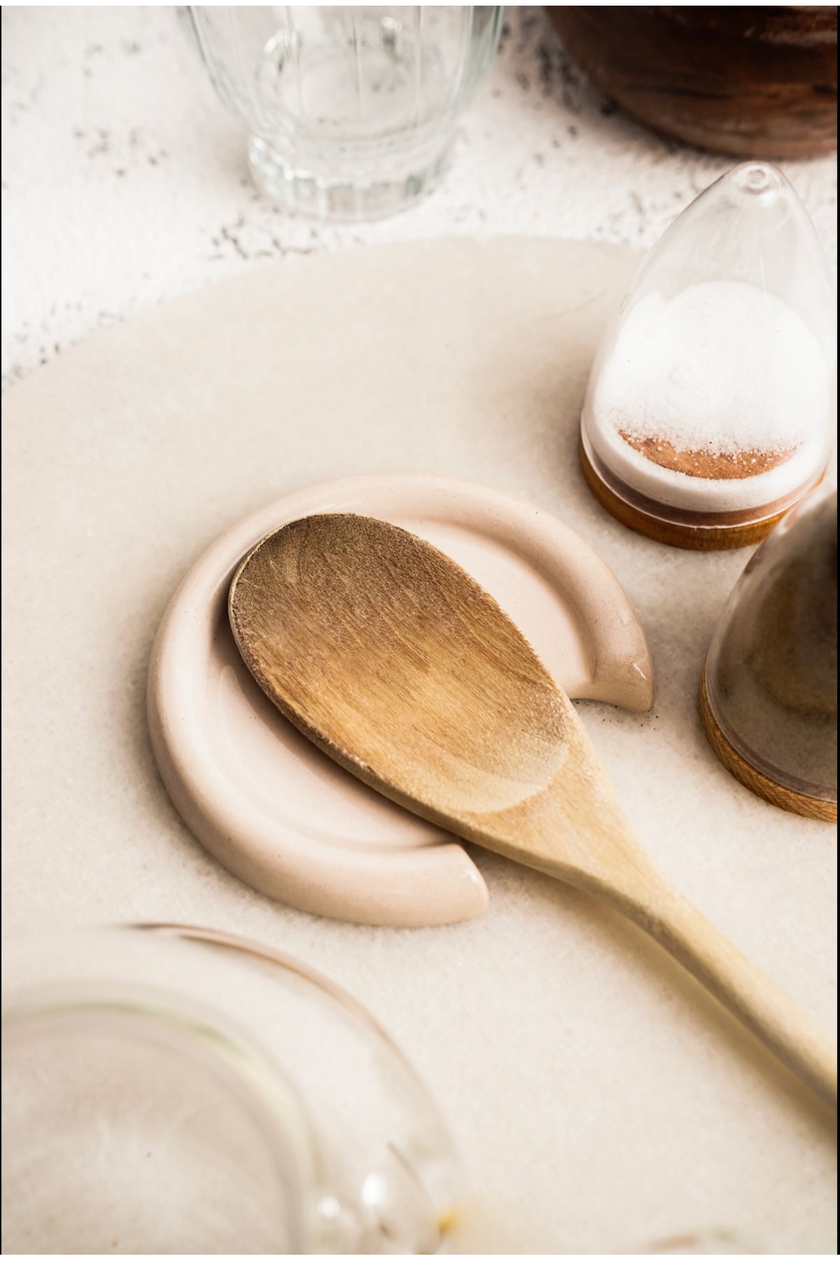 LALEZEN HOME Seramik Modern Şık Sade Kaşıklık- Ekru Renk - Fiyatı ...