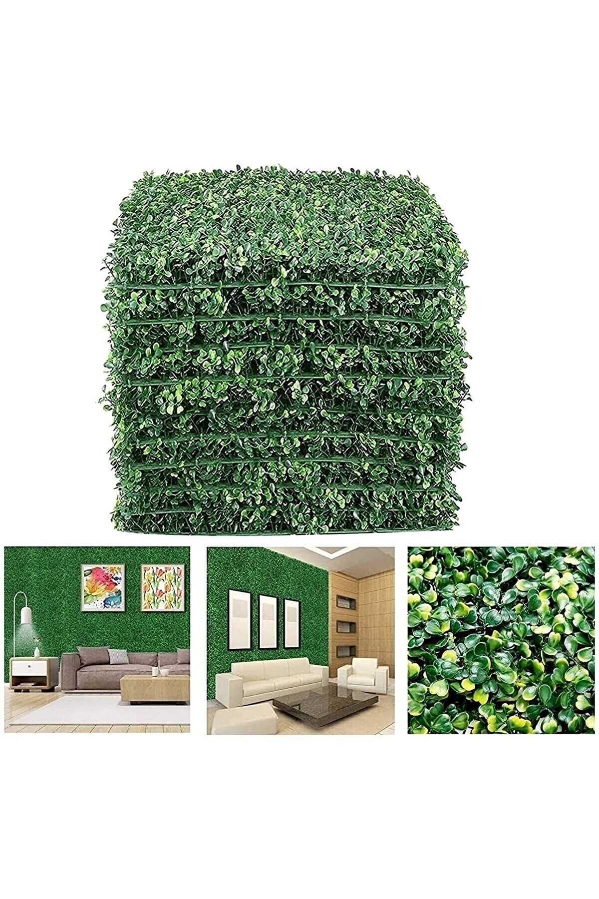 DDTREND 10 Adet 40x60 Cm Yapay Bitki Duvar Kaplama Panel Şimşir Yeşil ...