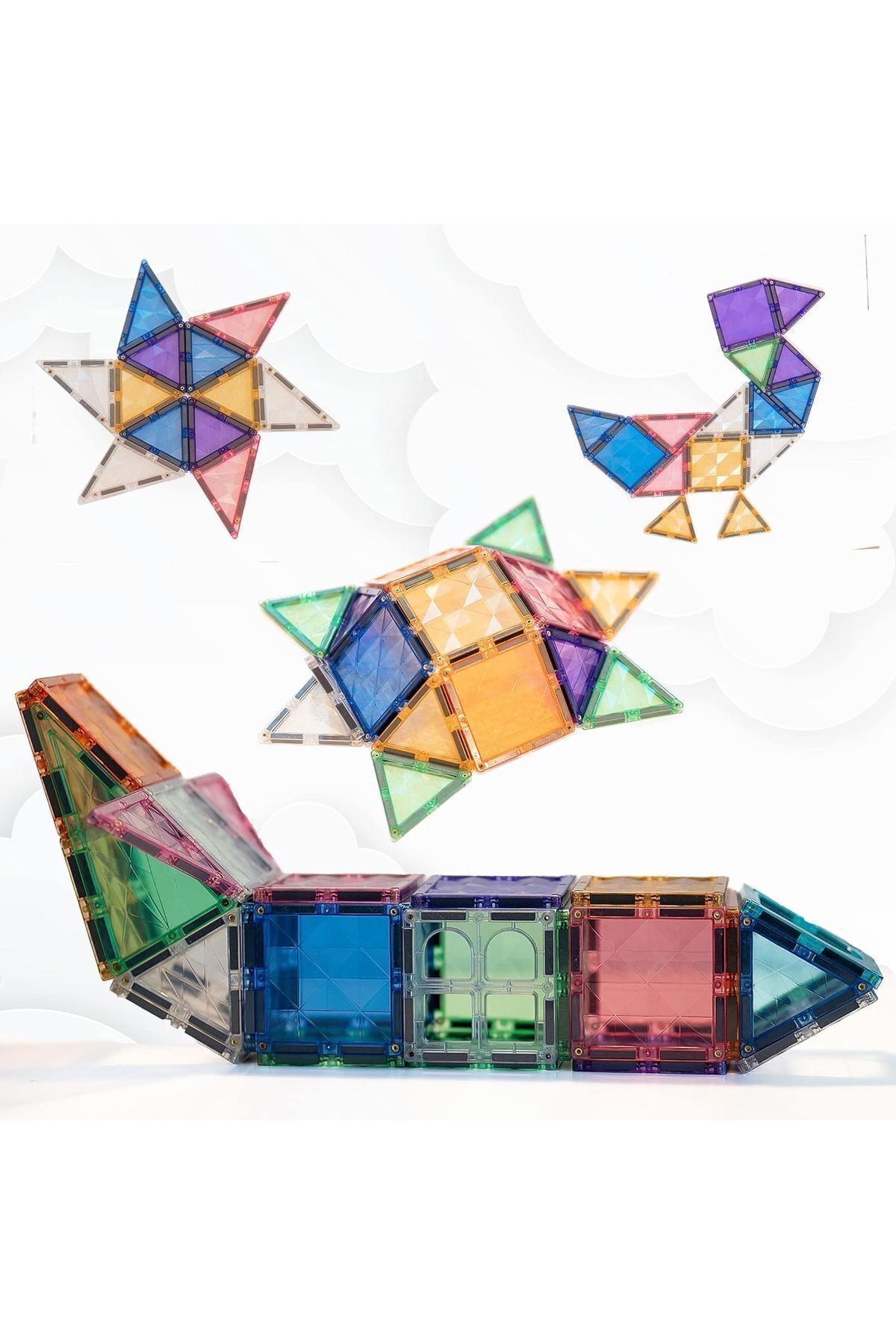 TOYFEST Magnescape Magnetic Tiles Mıknatıslı 3D Yapı Oyuncağı Seti - 48 ...