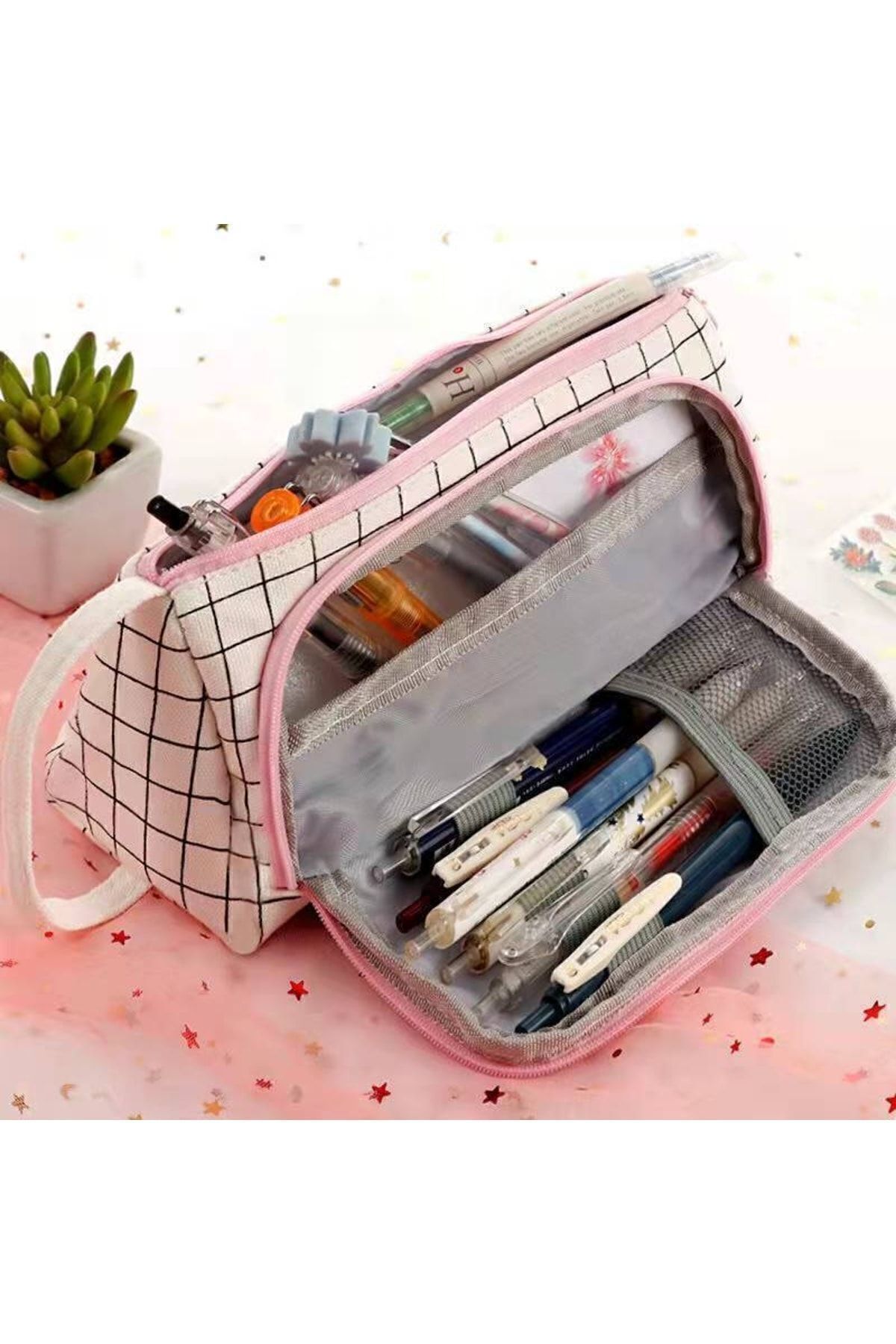 SYNOPE Kalemlik Kalem Çantası Kalem Kutusu Kadınlar Kozmetik Sevimli ...