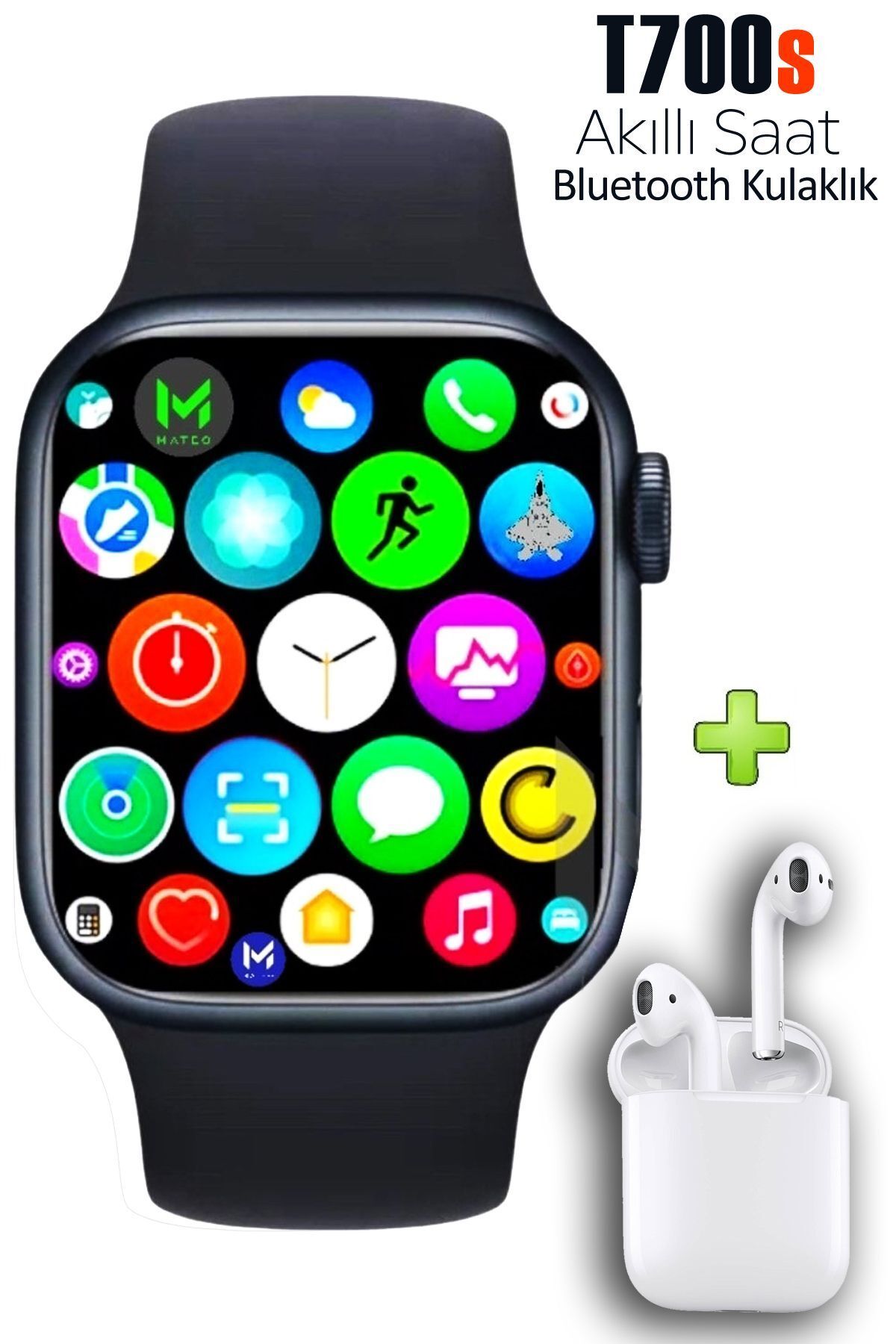 woodhub 200-300 mAh T700s Akıllı Saat IPS Ekranlı Hesap Makineli Arama ve Mesaj Okuma ve ...