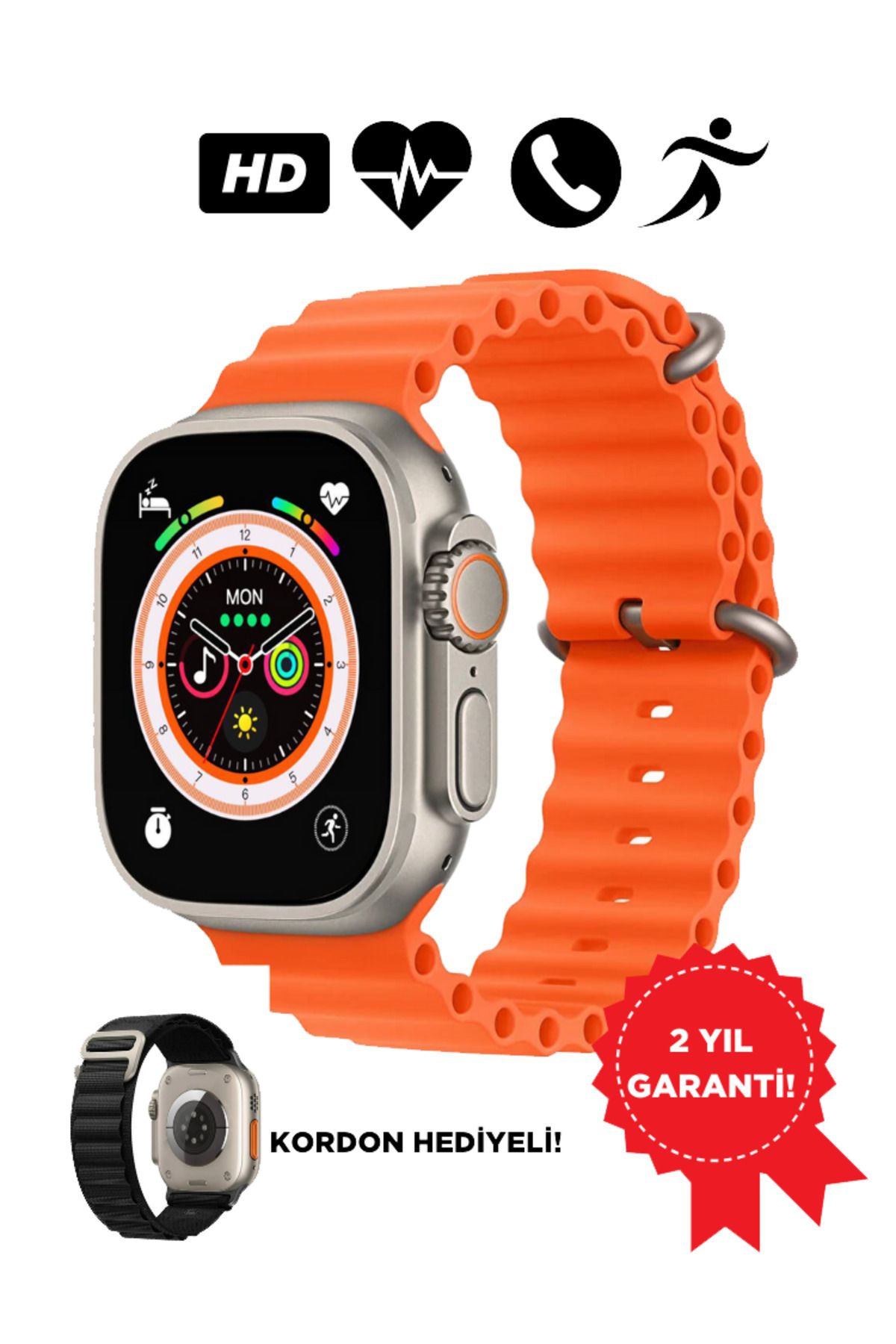 Hikıng Wh9 Akıllı Saat Kordon Hediyeli Ios Android Uyumlu Arama ...