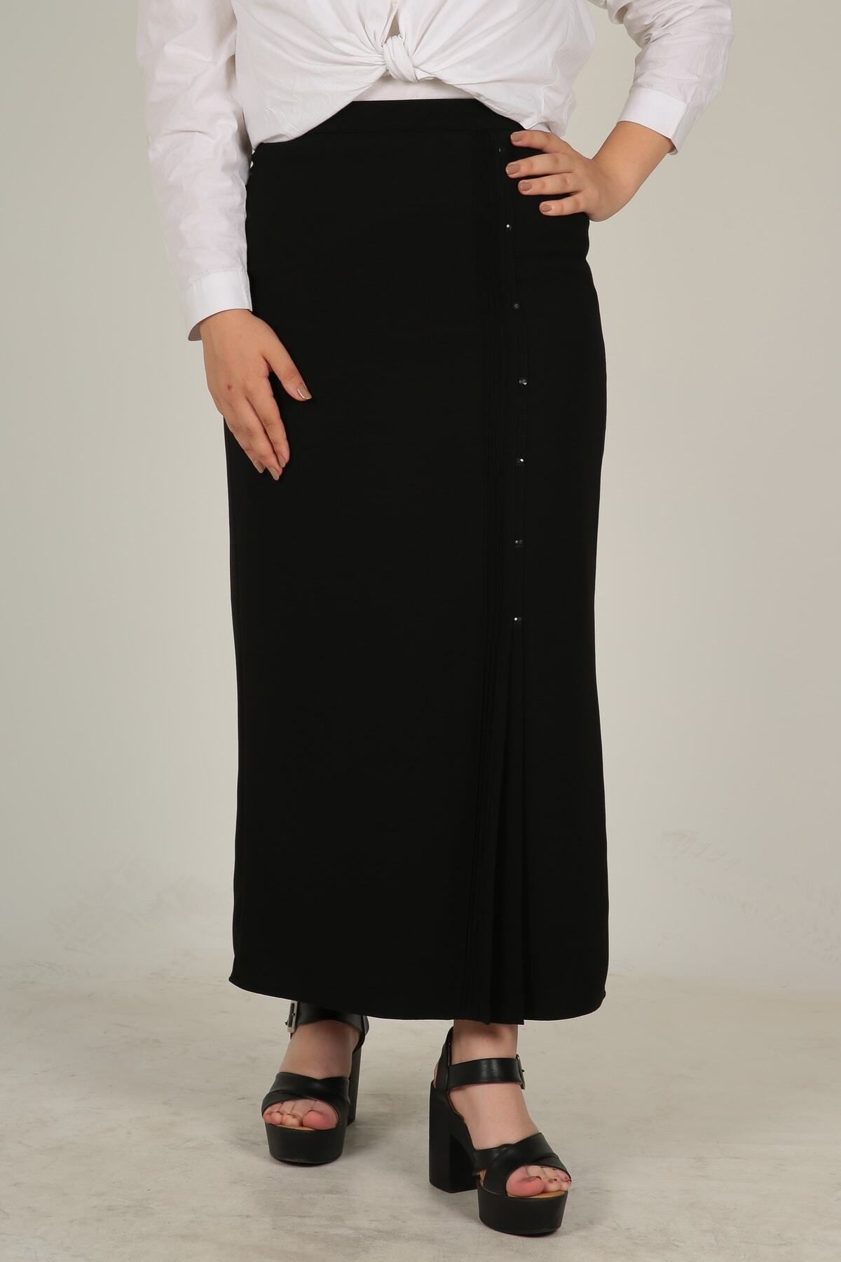 Butik Tesettür Büyük Beden Taş Detaylı Pılelı Astarlı Portoriko Anne ...
