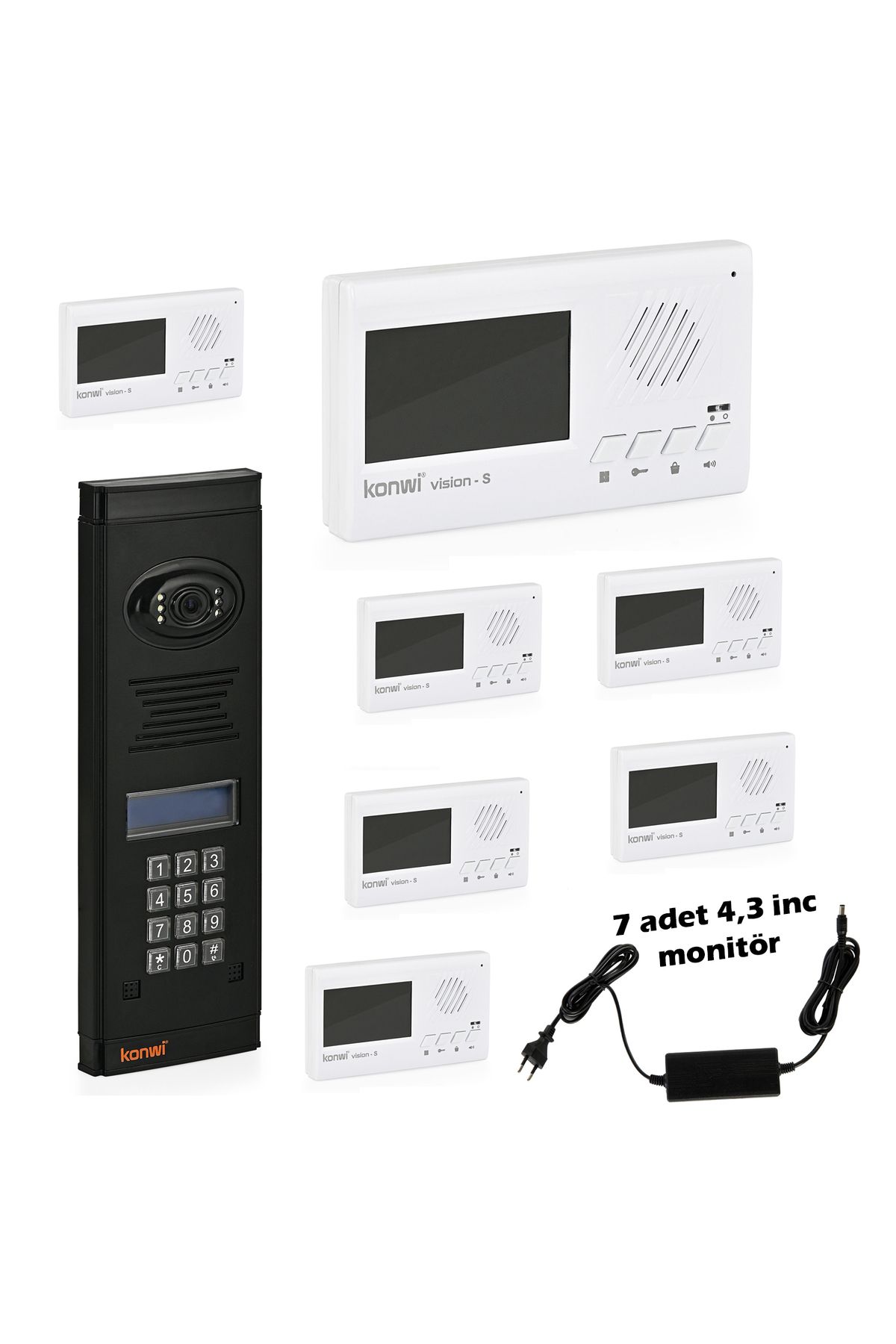 konwi intercom Görüntülü Diafon Seti Apartman Tipi 7 Daire Set Vsions 4 ...