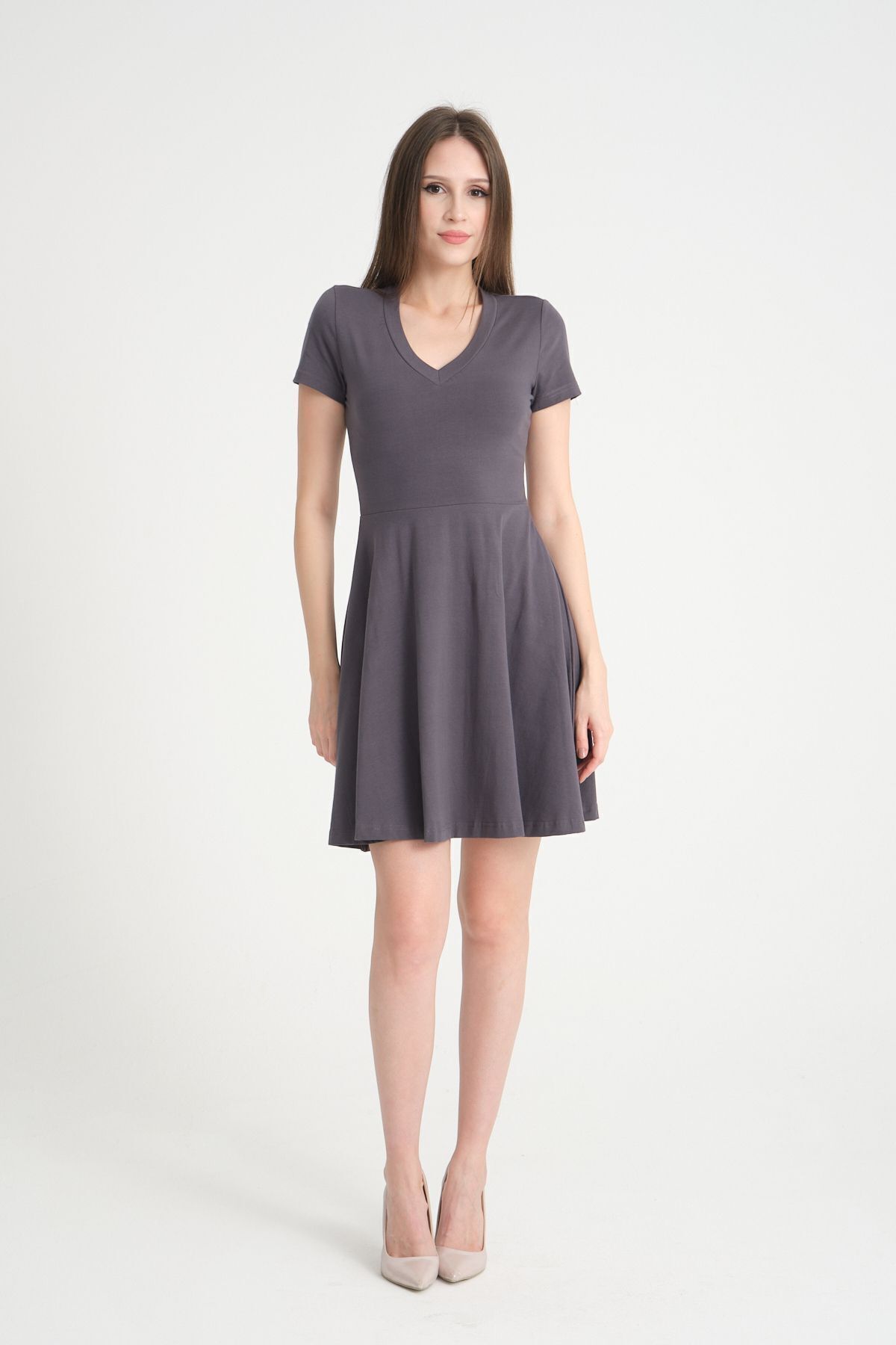 ethel wear Elbise, Mini, V Yaka, Kısa Kollu, Mevsimlik-baharlık ...