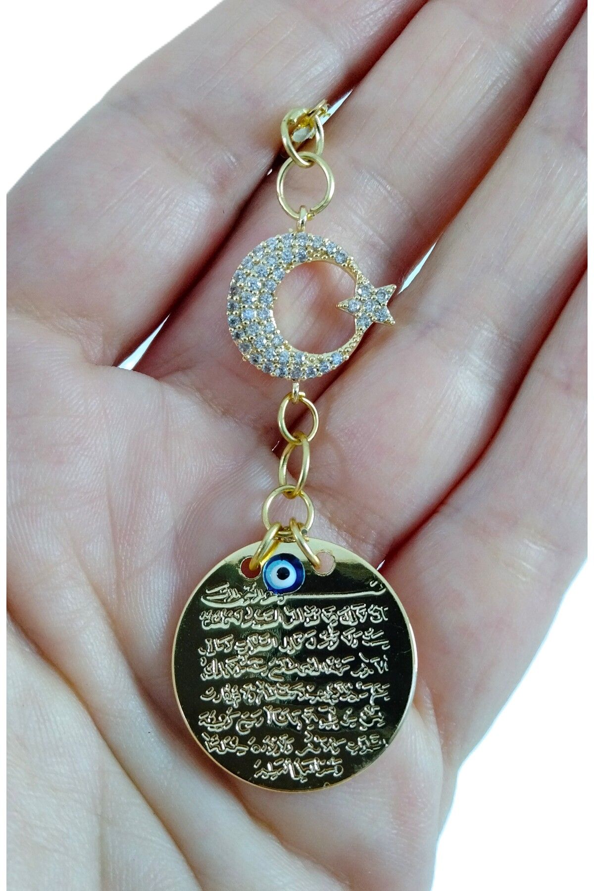 biuti Parlak Taşlı Ay Yıldızlı Araba Dikiz Ayna Süsü Metal Ayetel Kürsi, Lüks Yeni Araba ...