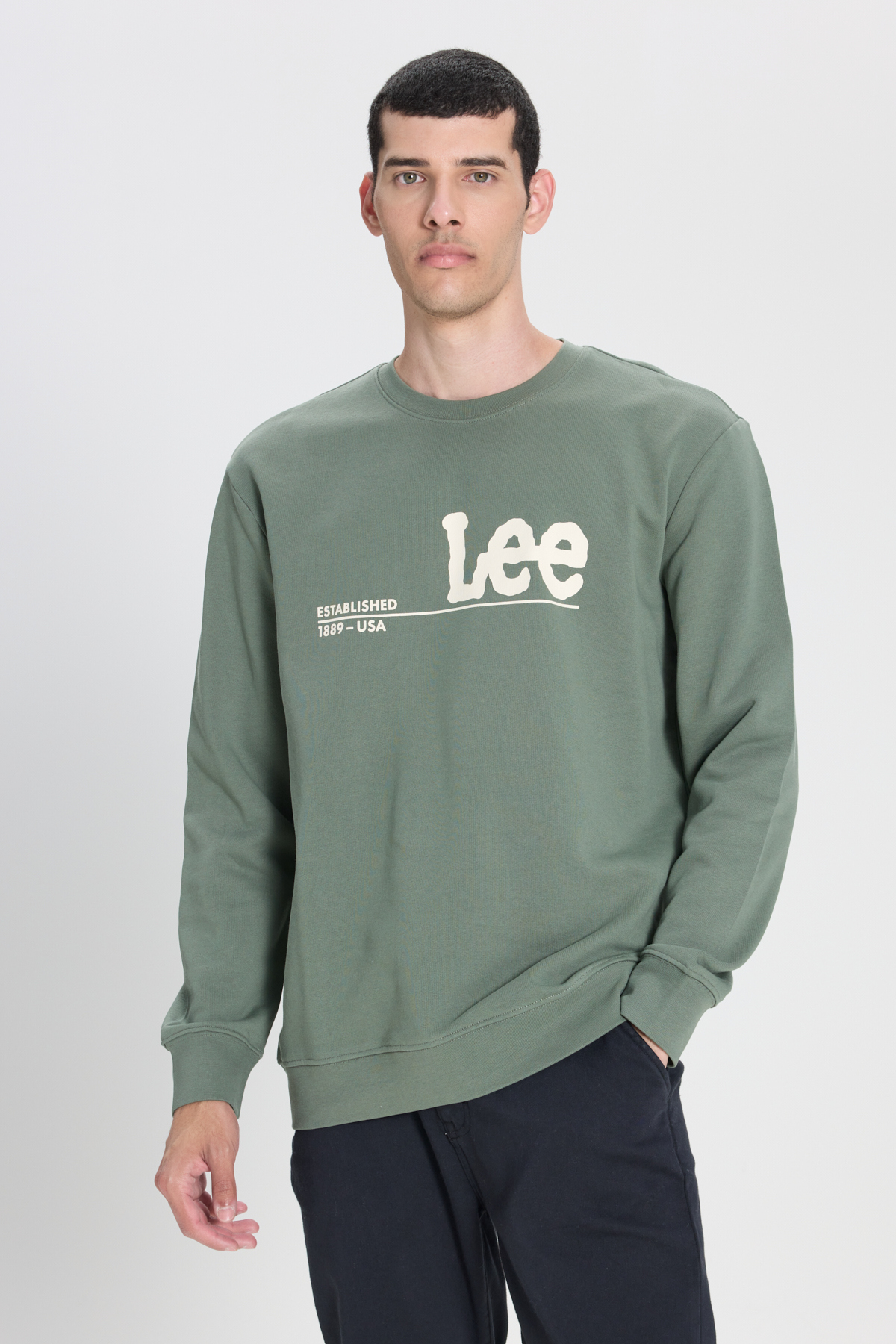 Lee Regular Fit Normal Kesim %100 Pamuk Bisiklet Yaka Mint Yeşili ...