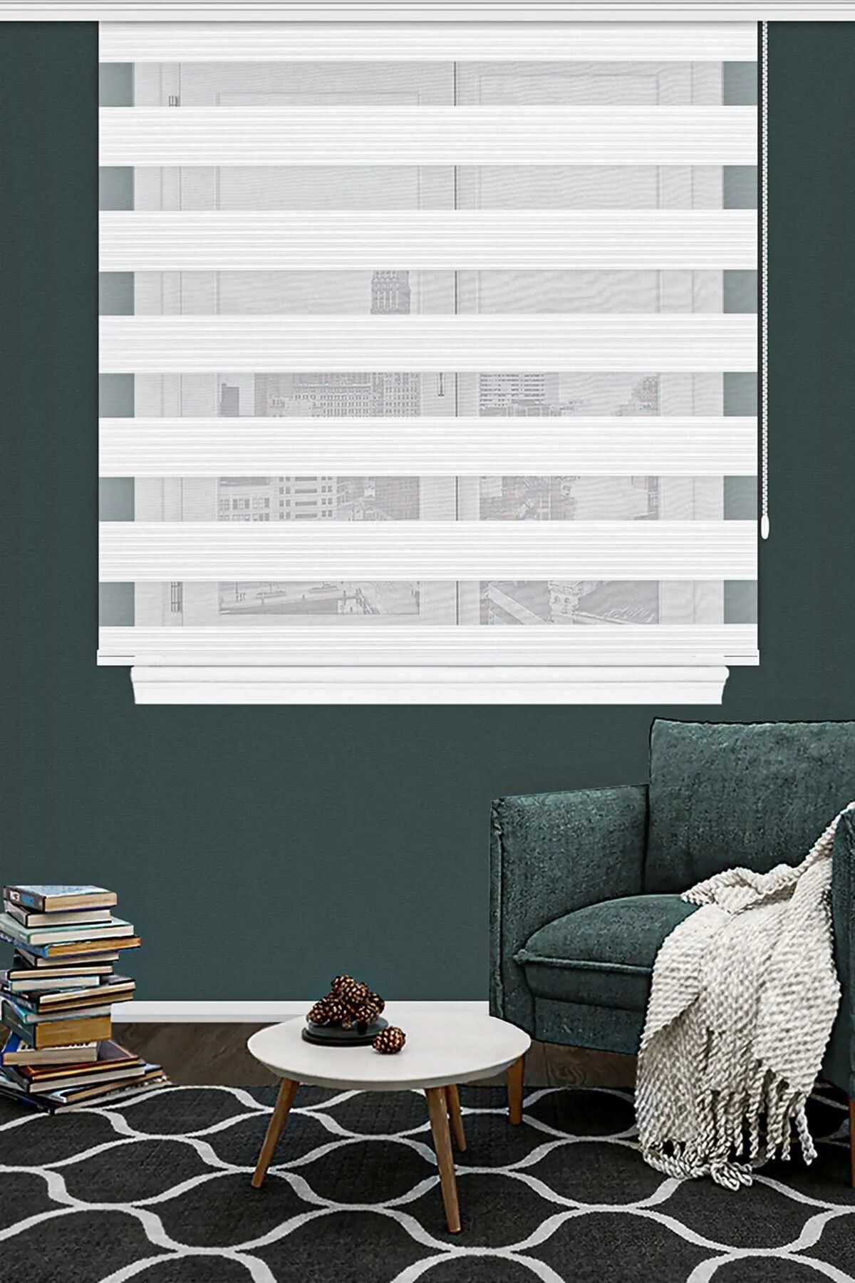 Noveva Home Pliseli Zebra Stor Perde 3050 Beyaz Ev Ofis Mutfak Balkon ...