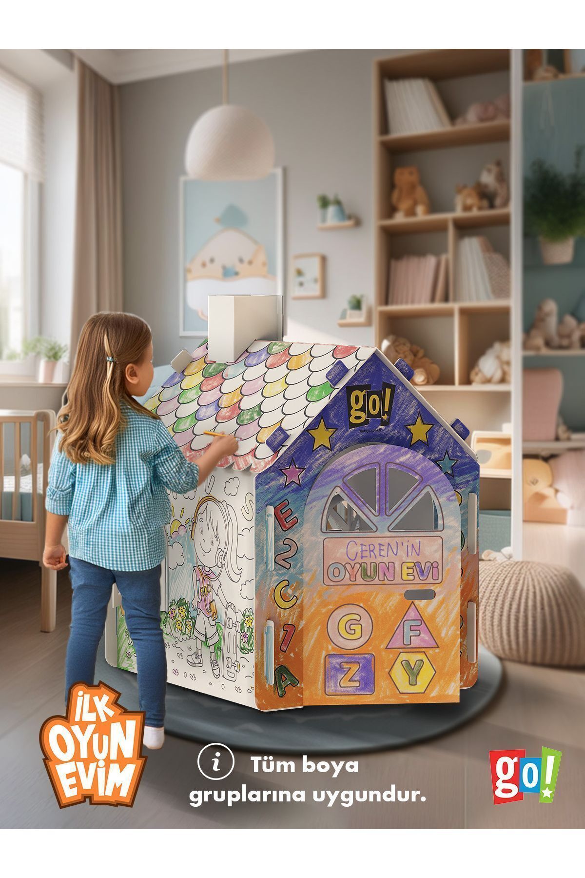 Go Toys İlk Oyun Evim Xxl Boy Dayanıklı Karton Boyama Aktivite Evi ...