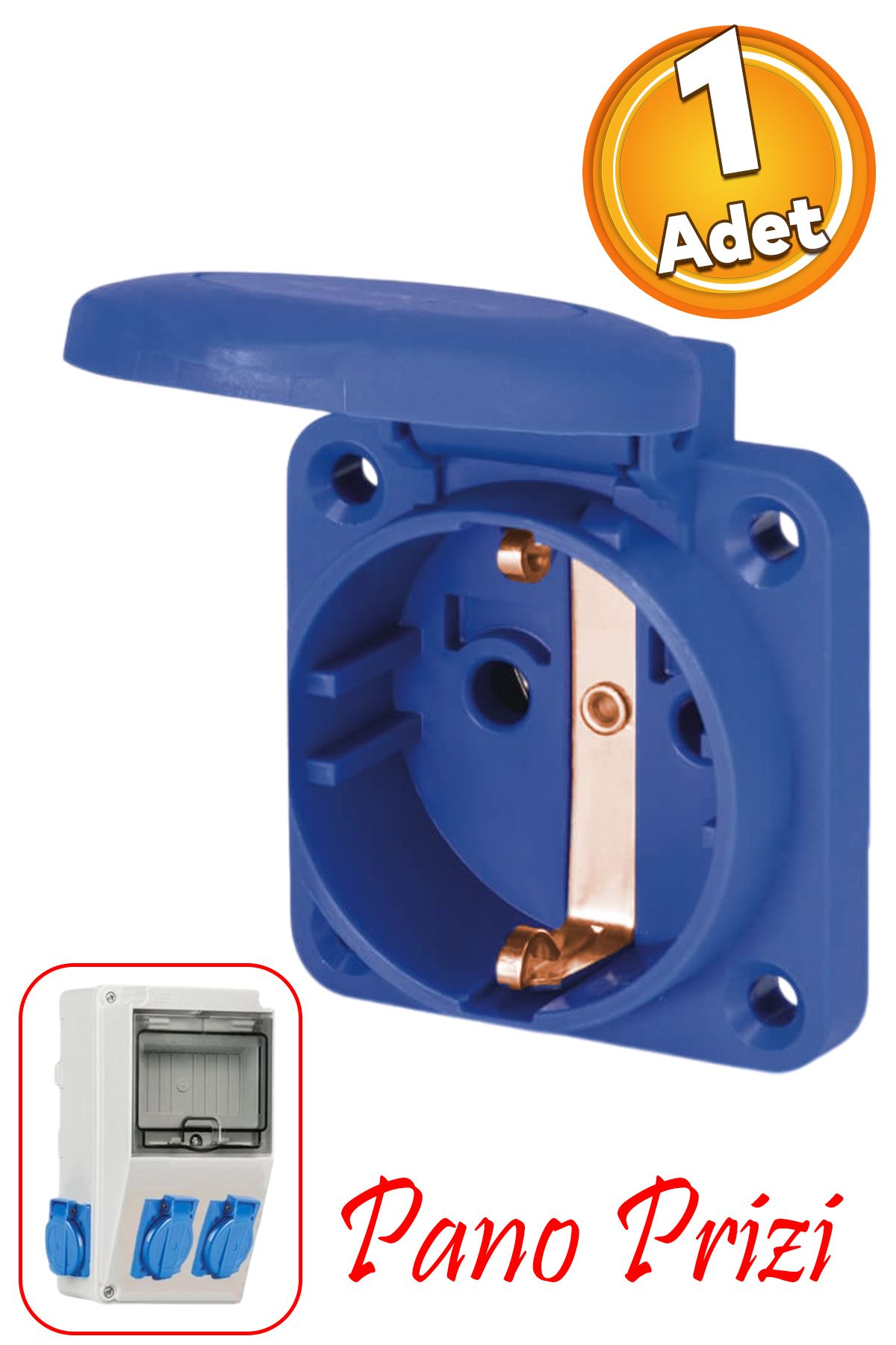 Badem10 Tekli Pano Prizi Monofaze Topraklı Priz Kare Fiş Kablosuz ...