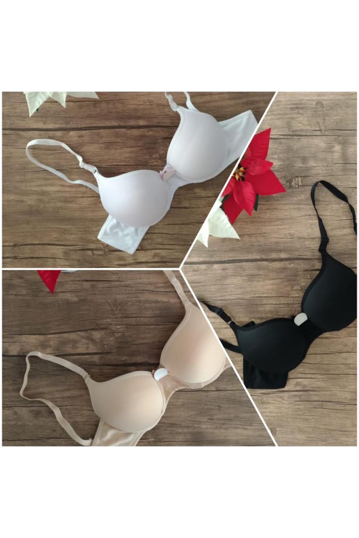 Cooqpoo 3’lü Günlük 75-80-85-90 Beden Dolgulu/destekli Balenli Kadın ...