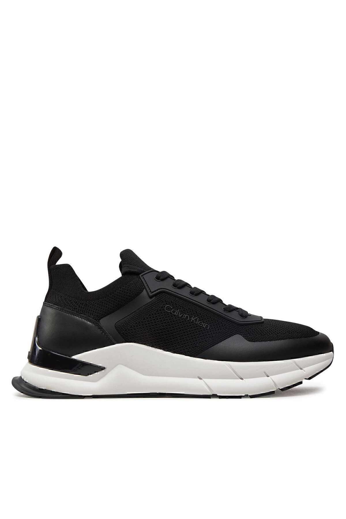 Calvin Klein Men's Lace-up Brand Logo Sports Style Black Sneakers ...