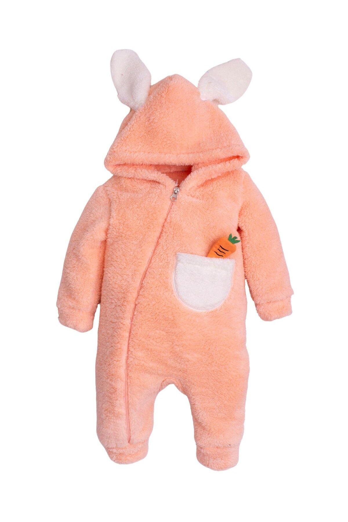 Chicsy Baby Kışlık Tatlı Peluş Pamuklu Havuç Detaylı Kapüşonlu Welsoft ...