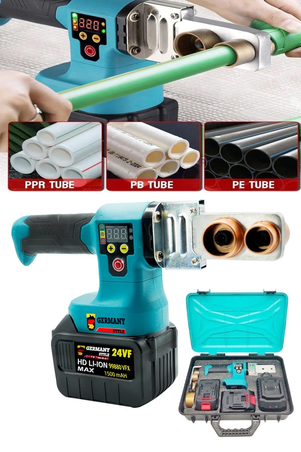 Genel Markalar ALMAN Kömürsüz Motor Çift Akülü Plastik PVC Boru Kaynak ...