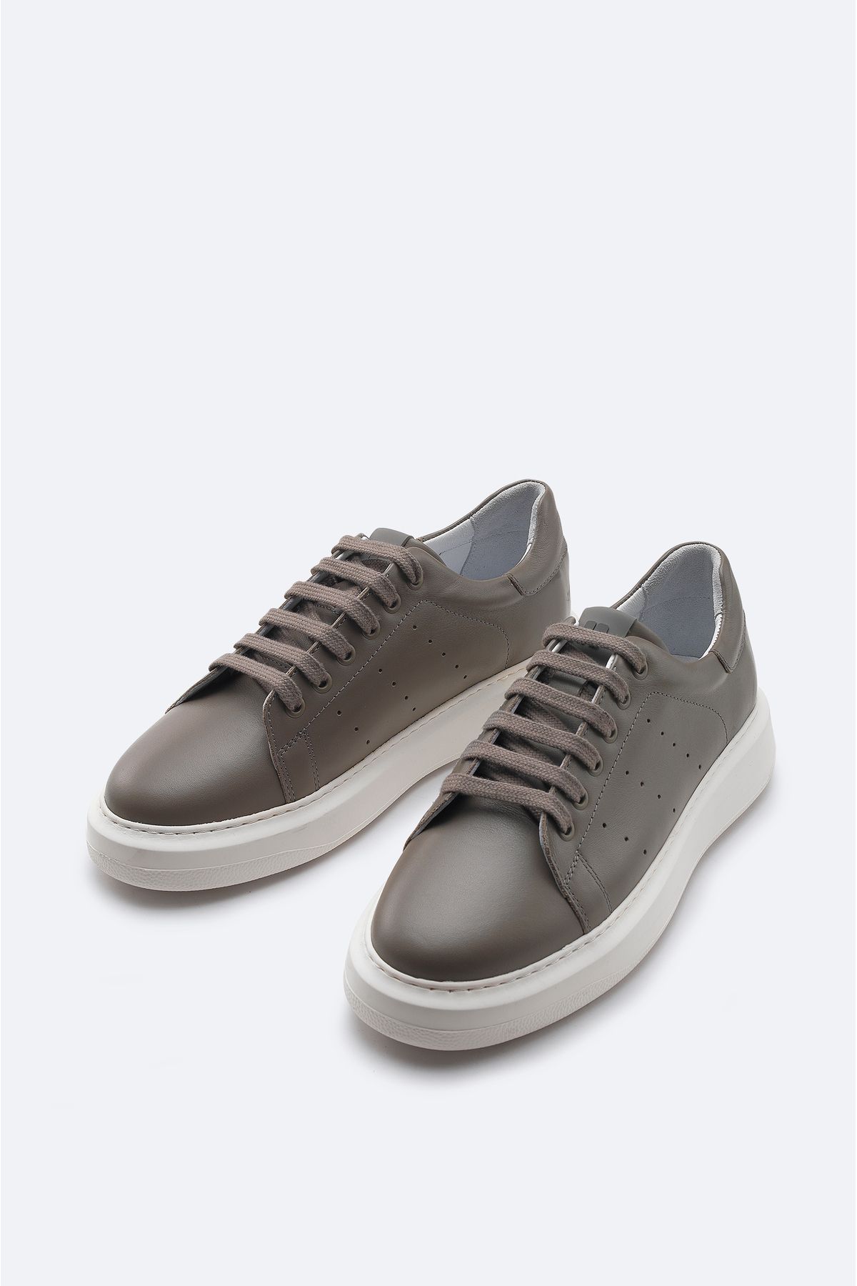 Avva Men's Gray 100% Leather Flexible Sole Casual Shoes B 008000 - Trendyol