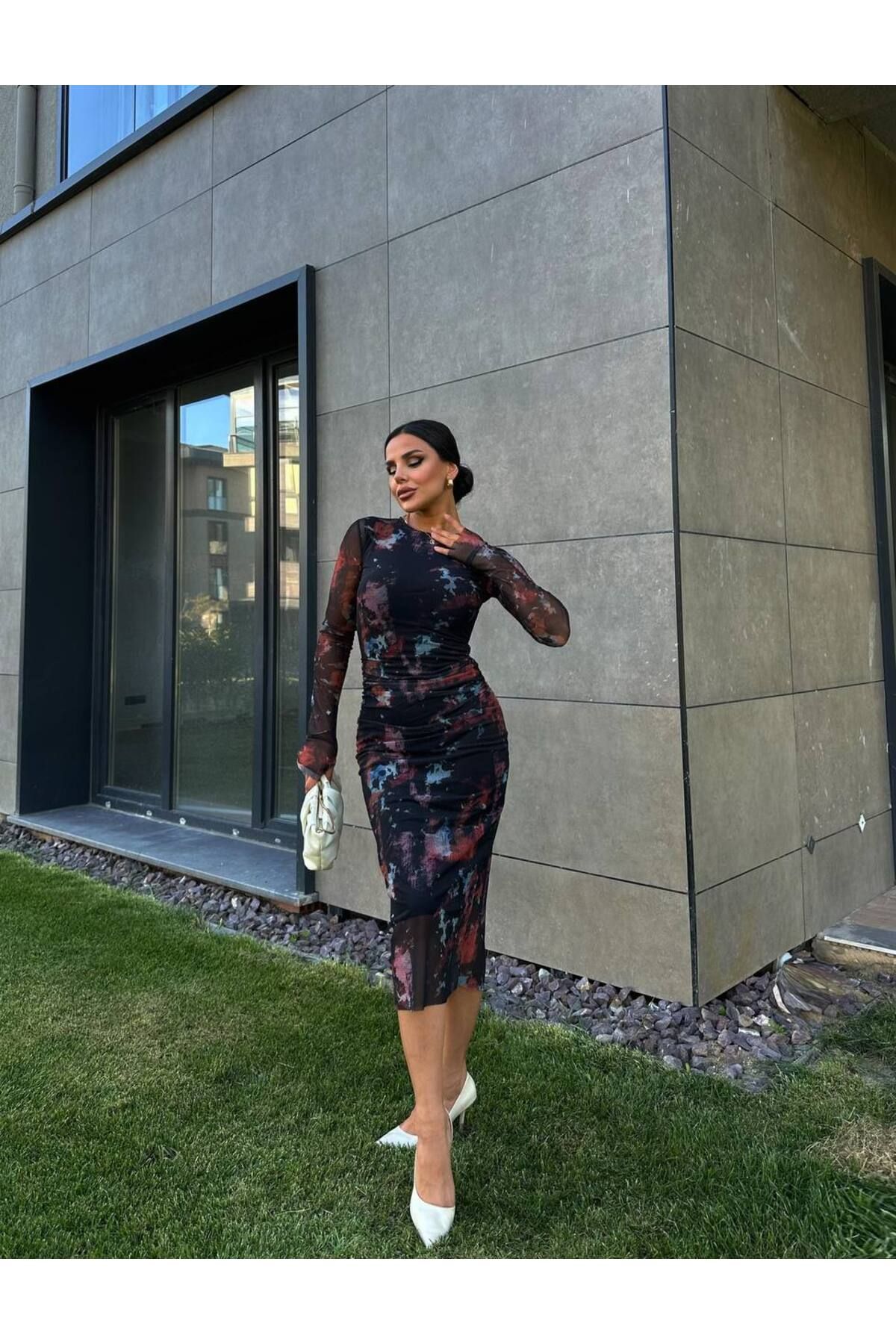 BETULAKSUBUTİK Colorful Tül Detaylı Şık Elbise - Fiyatı, Yorumları